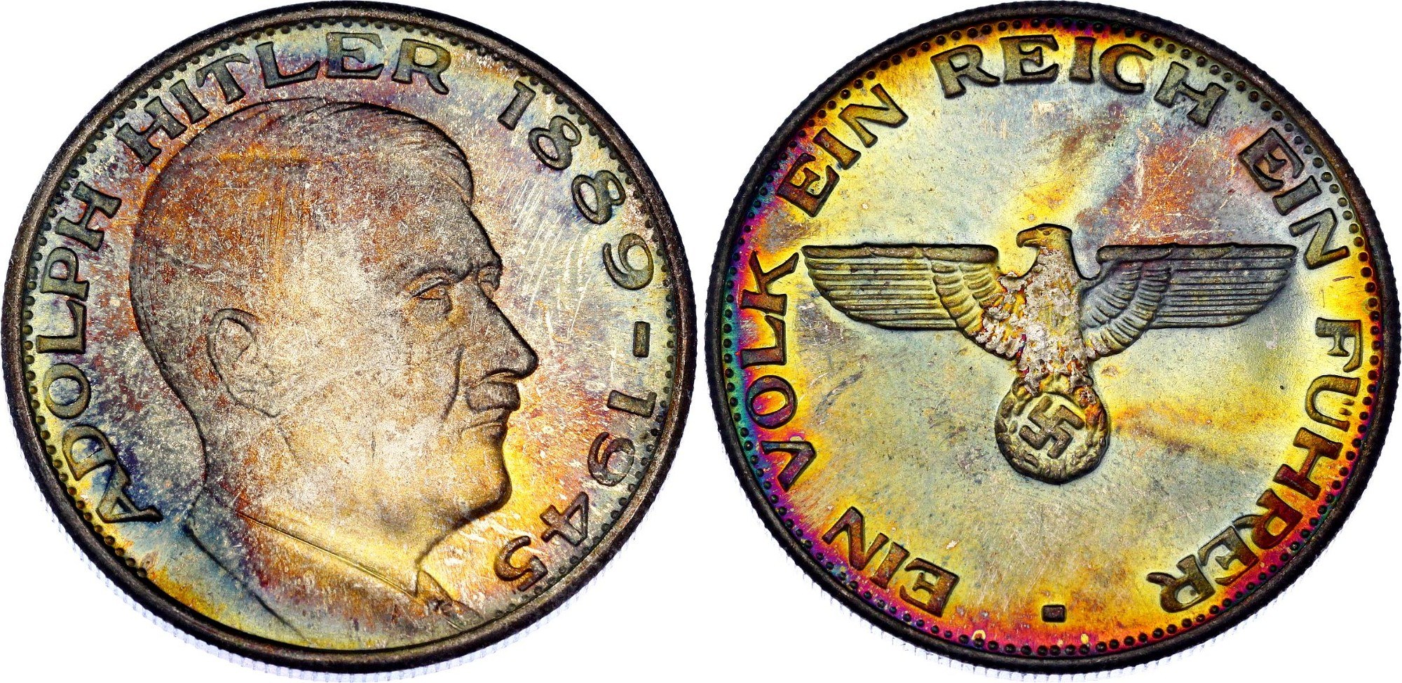 Germany - Third Reich Silver Medal "Adolf Hitler 1889-1945" (ND ...