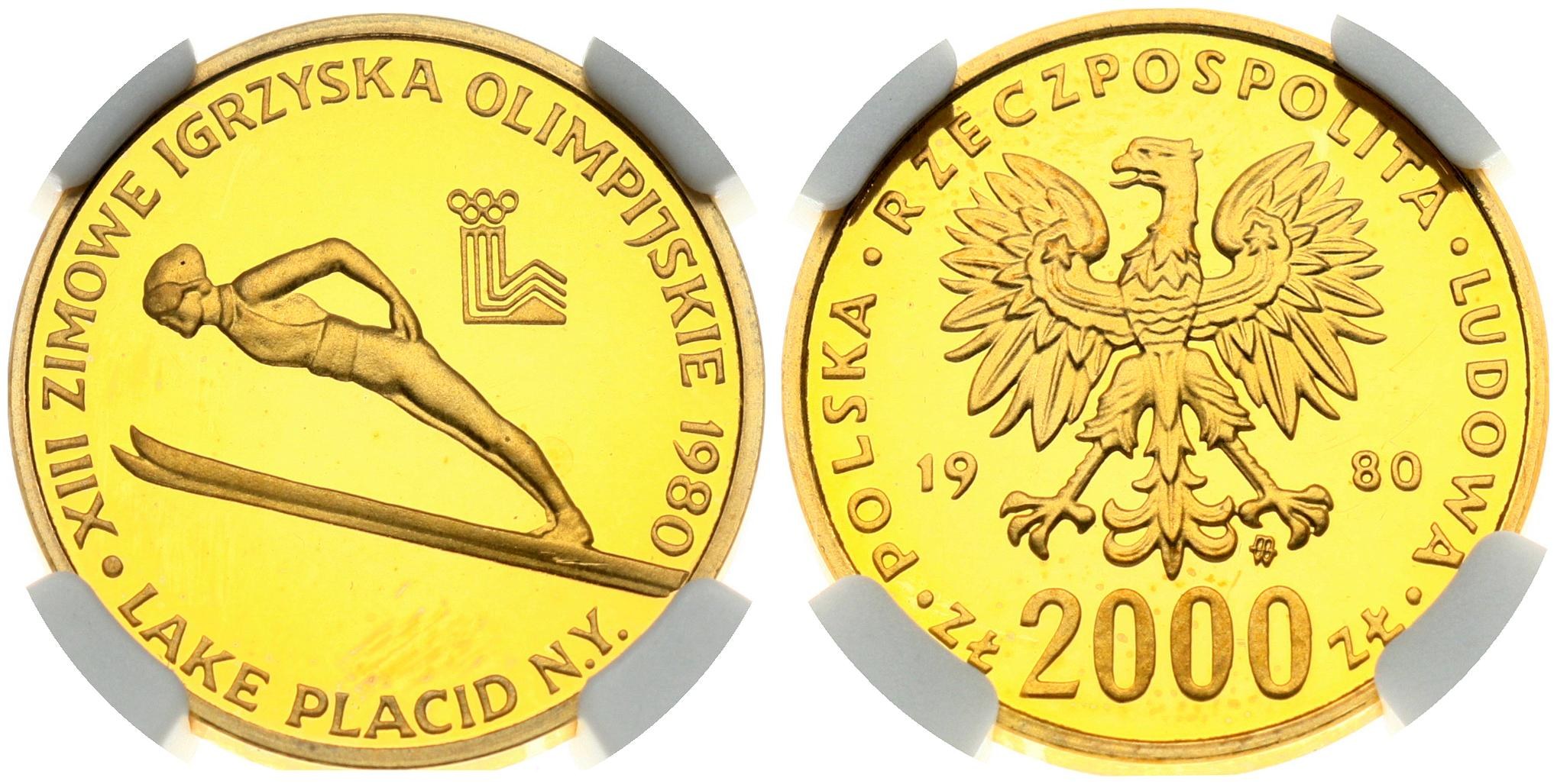 Polska 2000 Złotych 1980 Lake Placid NGC PF 67 ULTRA CAMEO - Aukcja ...
