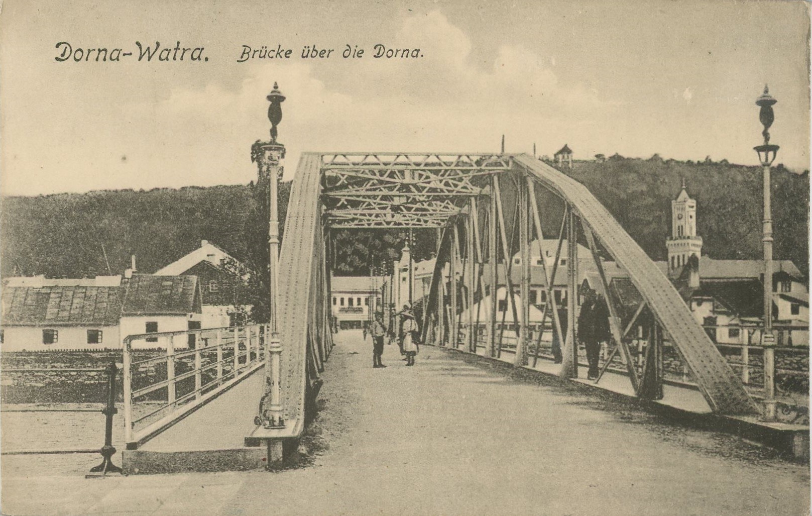 Dorna-Watra, okr. Suczawa, Karpaty - Most nad rzeką Dorna, ok. 1910 ...