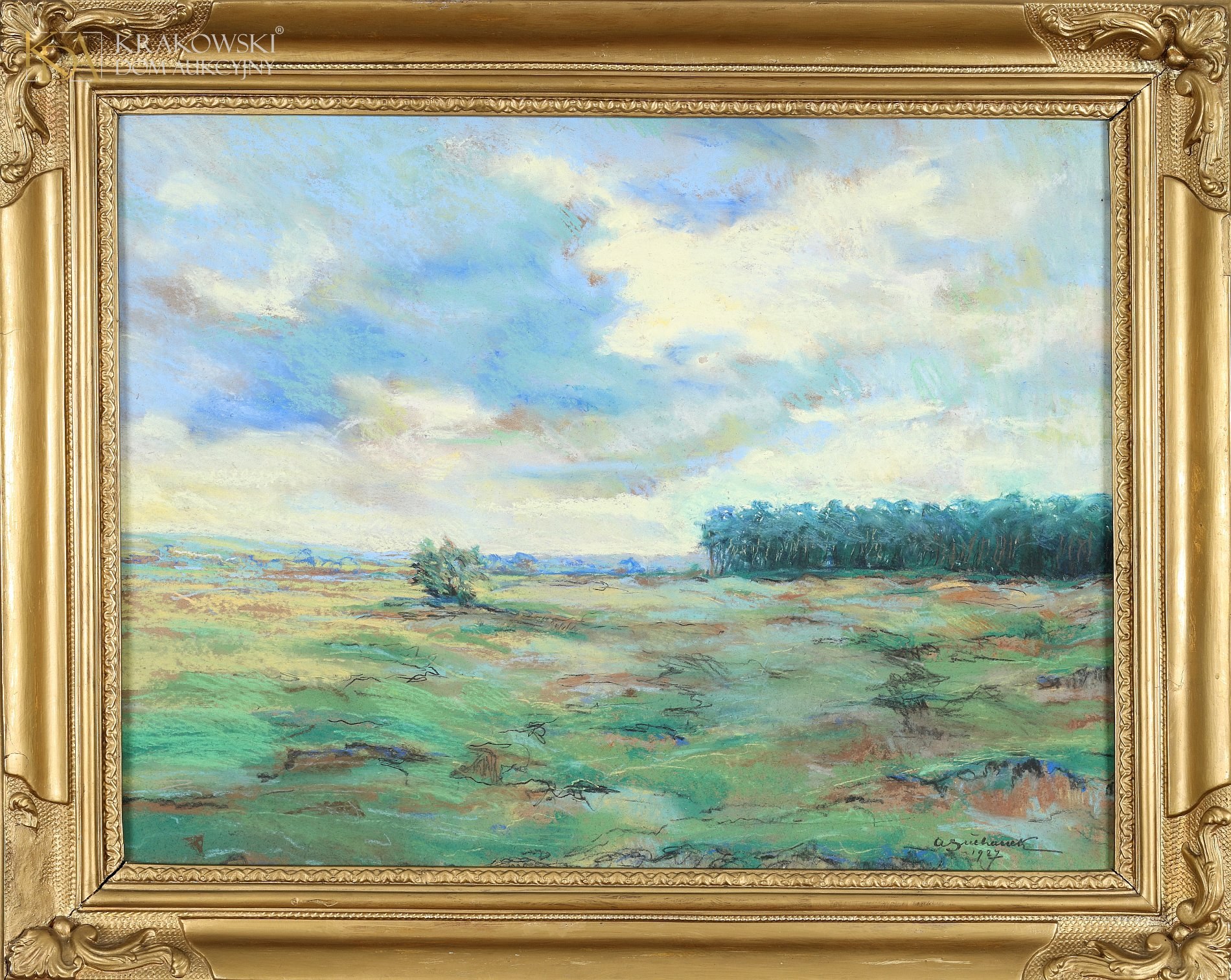 Antoni SUCHANEK (1901-1982), "Pejzaż nizinny z zagajnikiem | Portret ...