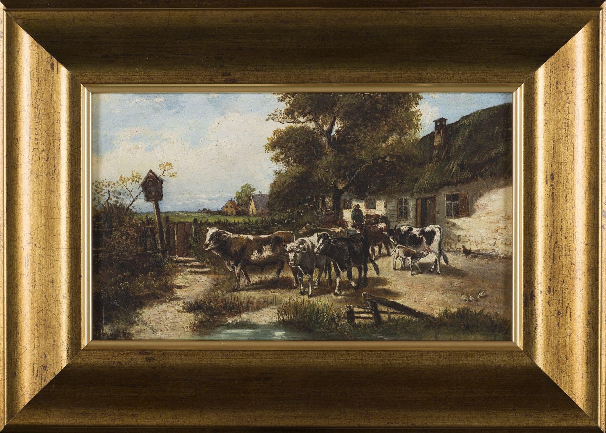 Aleksander Stankiewicz, Krowy przed chatą - Aukcja internetowa ...