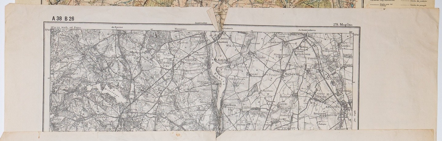 MAPA, MOGILNO, Wojskowy Instytut Geograficzny, 1924 - Online auction ...