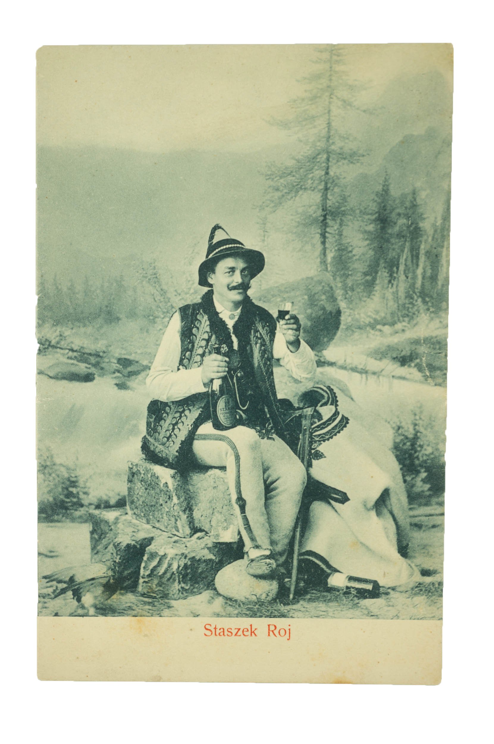 Staszek Roj z butelką STARKA PODOLSKA Baczewski, Lwów - góral ...