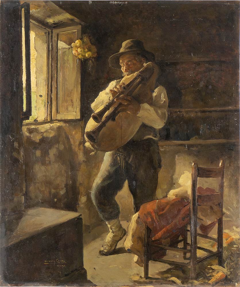 ALBERTO CAROSI (Rome, 1891 - 1967), The bagpiper - Aukcja internetowa ...