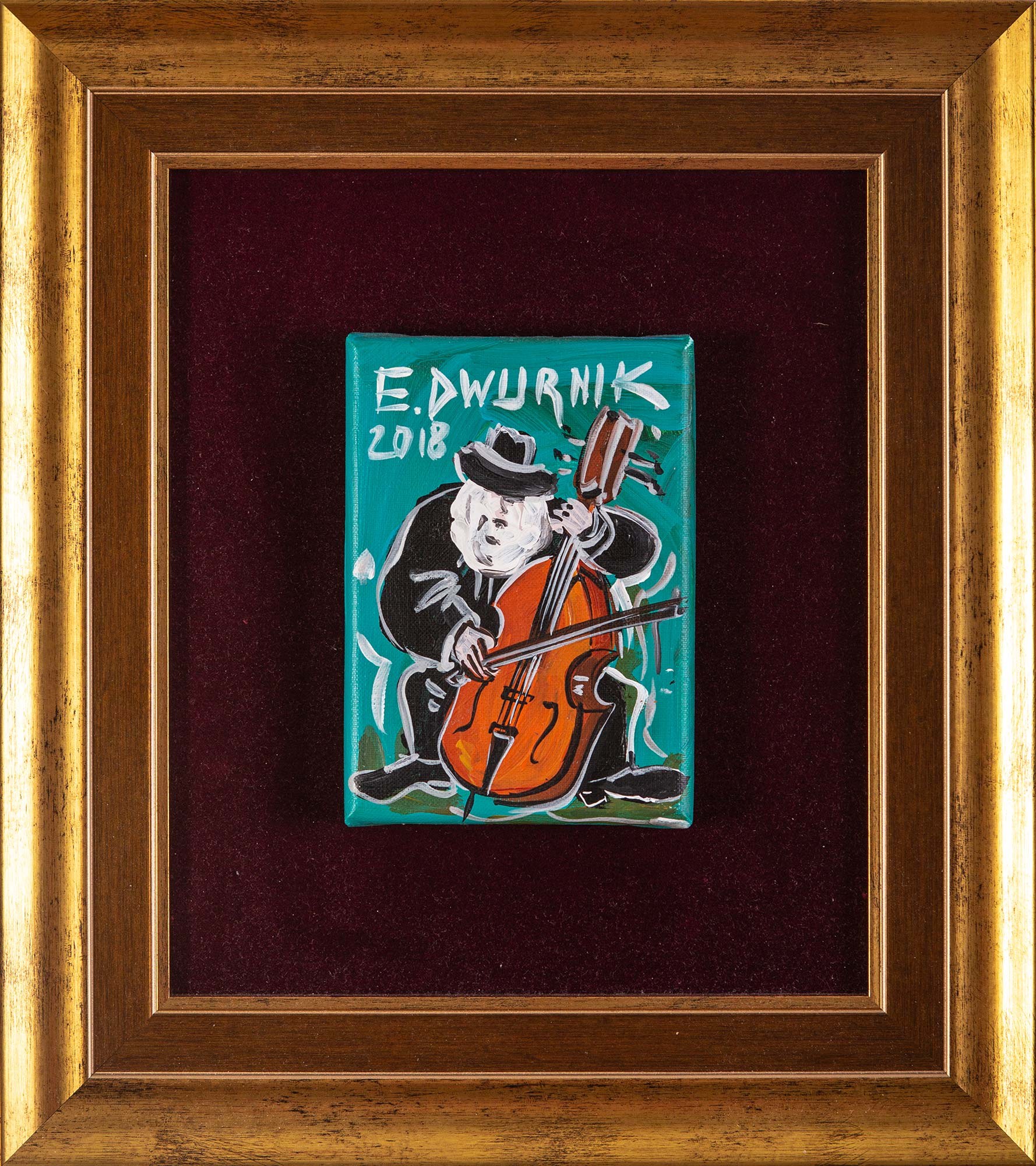 Edward Dwurnik ( 1943 - 2018 ), Kontrabasista, 2018 - Aukcja internetowa / Licytacja online ...