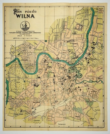 [WILNO]. Plan miasta Wilna. Plan barwny. 1936. - Aukcja internetowa ...