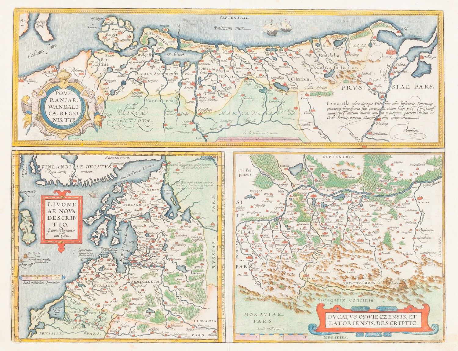 Abraham Ortelius (1527 Antwerpia - 1598 Antwerpia), Mapa Pomorza ...