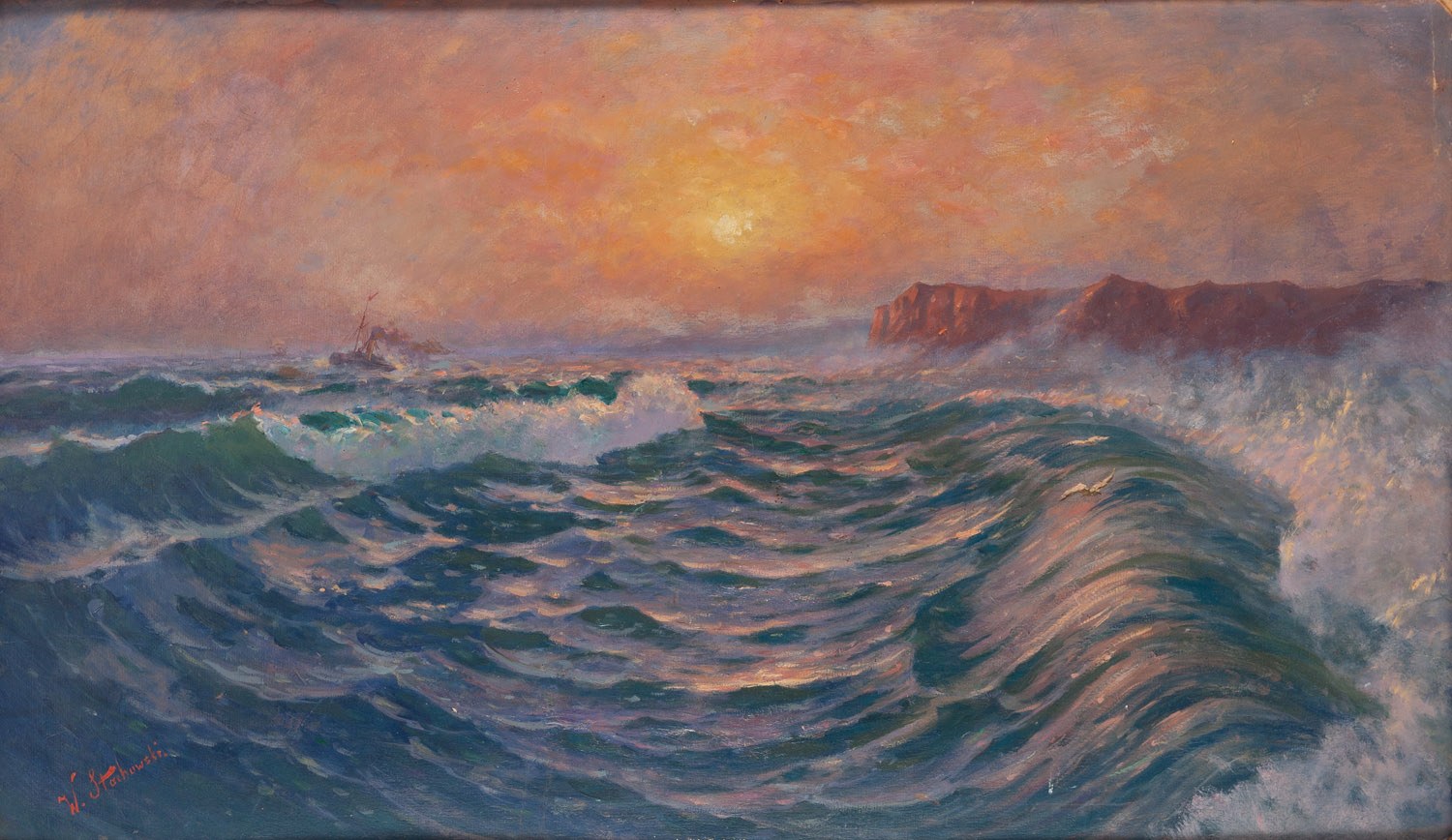 Władysław Stachowski (1852 Kuba - 1932 Warszawa), Wzburzone morze ...