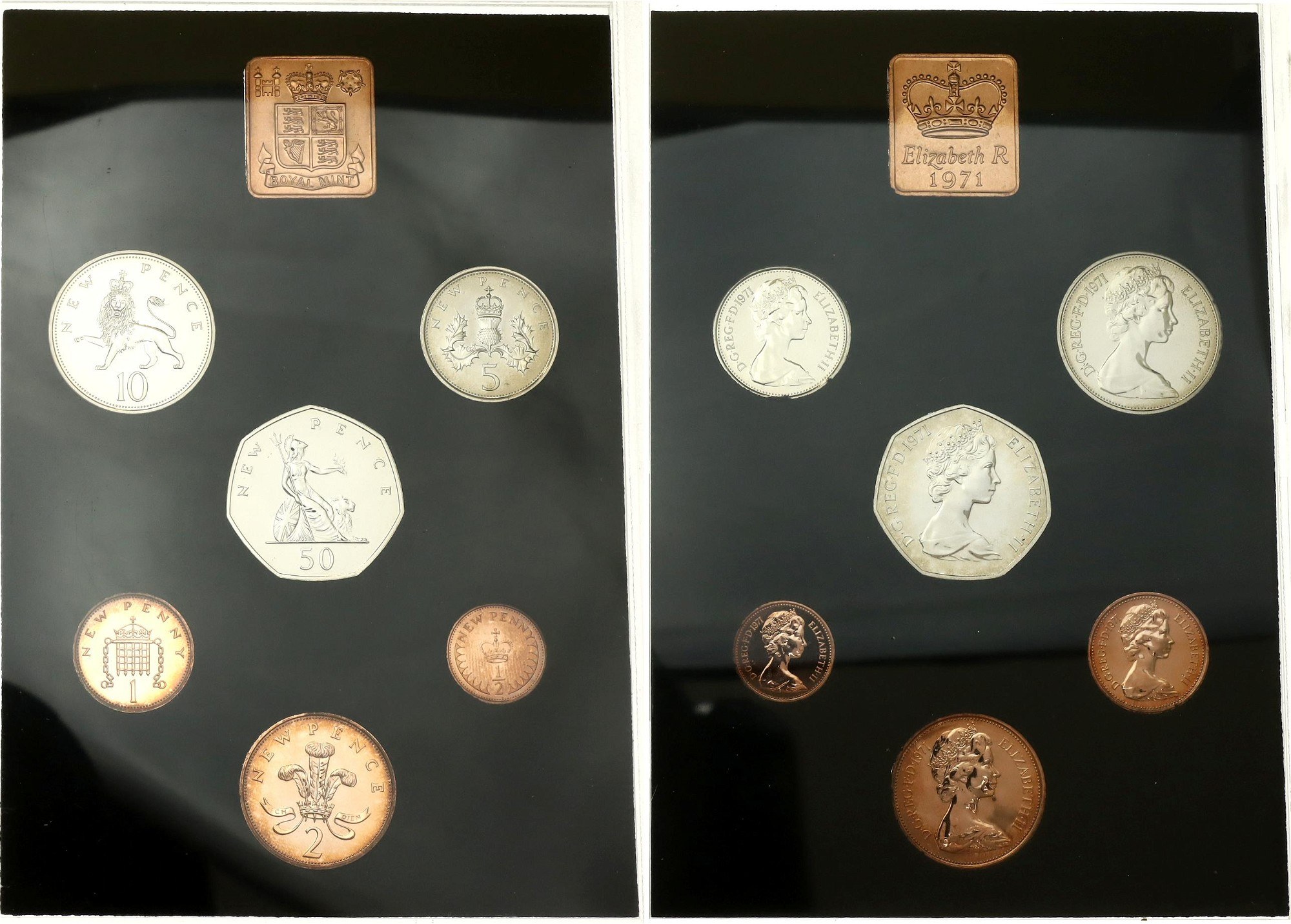 Great Britain Official Annual Proof Coin Set 1971 - Aukcja internetowa ...