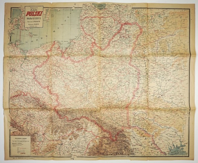 Mapa Polski i krajów ościennych z 1922 r. - Aukcja internetowa ...