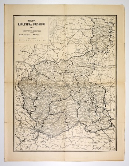 [POLSKA]. Mapa Królestwa Polskiego 1914. Mapa litografowana form. 62 ...