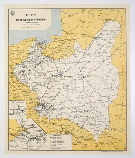 [POLAND]. Railroads of the Republic of Poland. Map from before 1934 ...