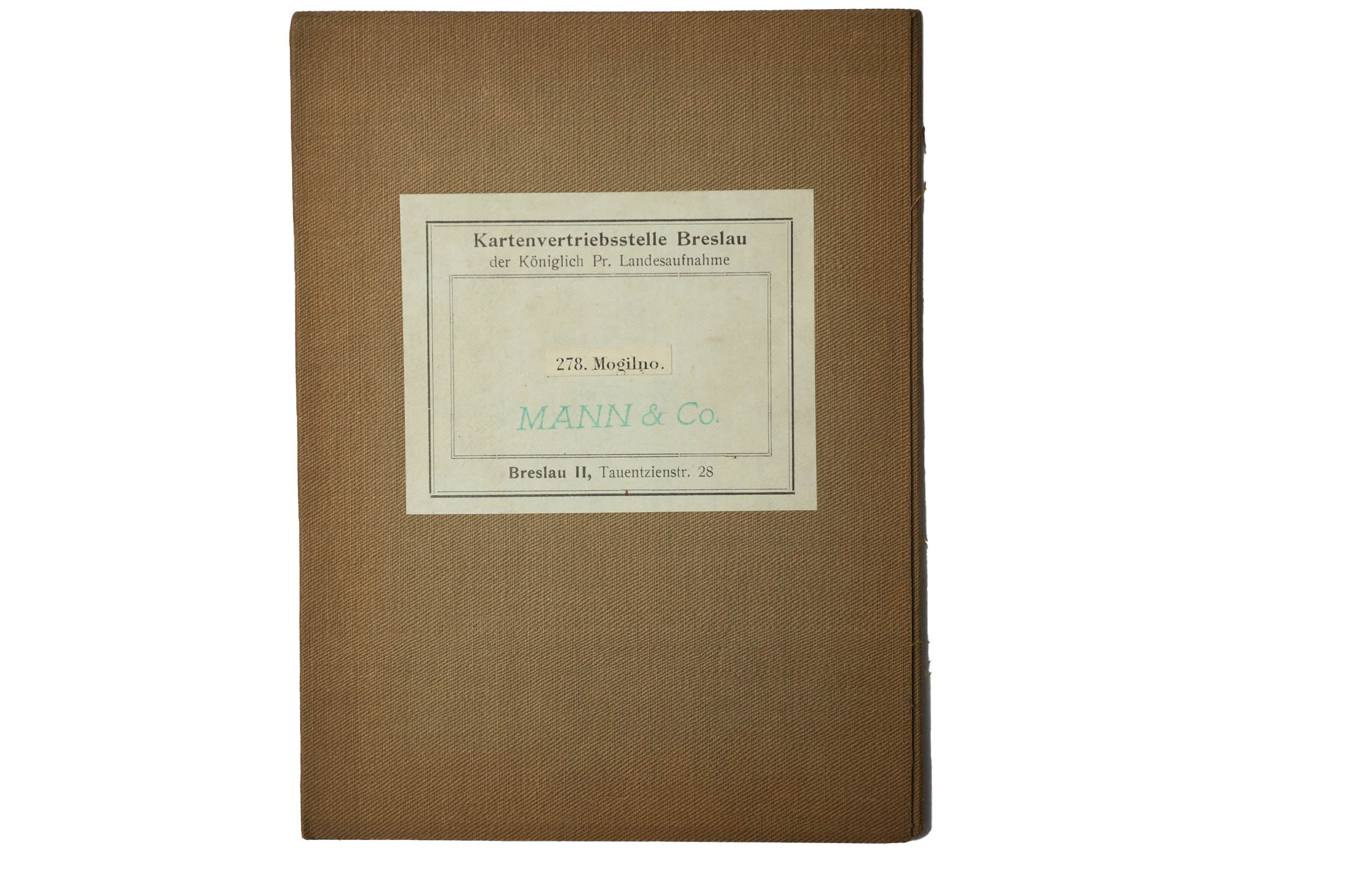 MOGILNO - mapa na płótnie [1911r.], skala 1: 100.000, f. 36,5 x 32,5cm ...