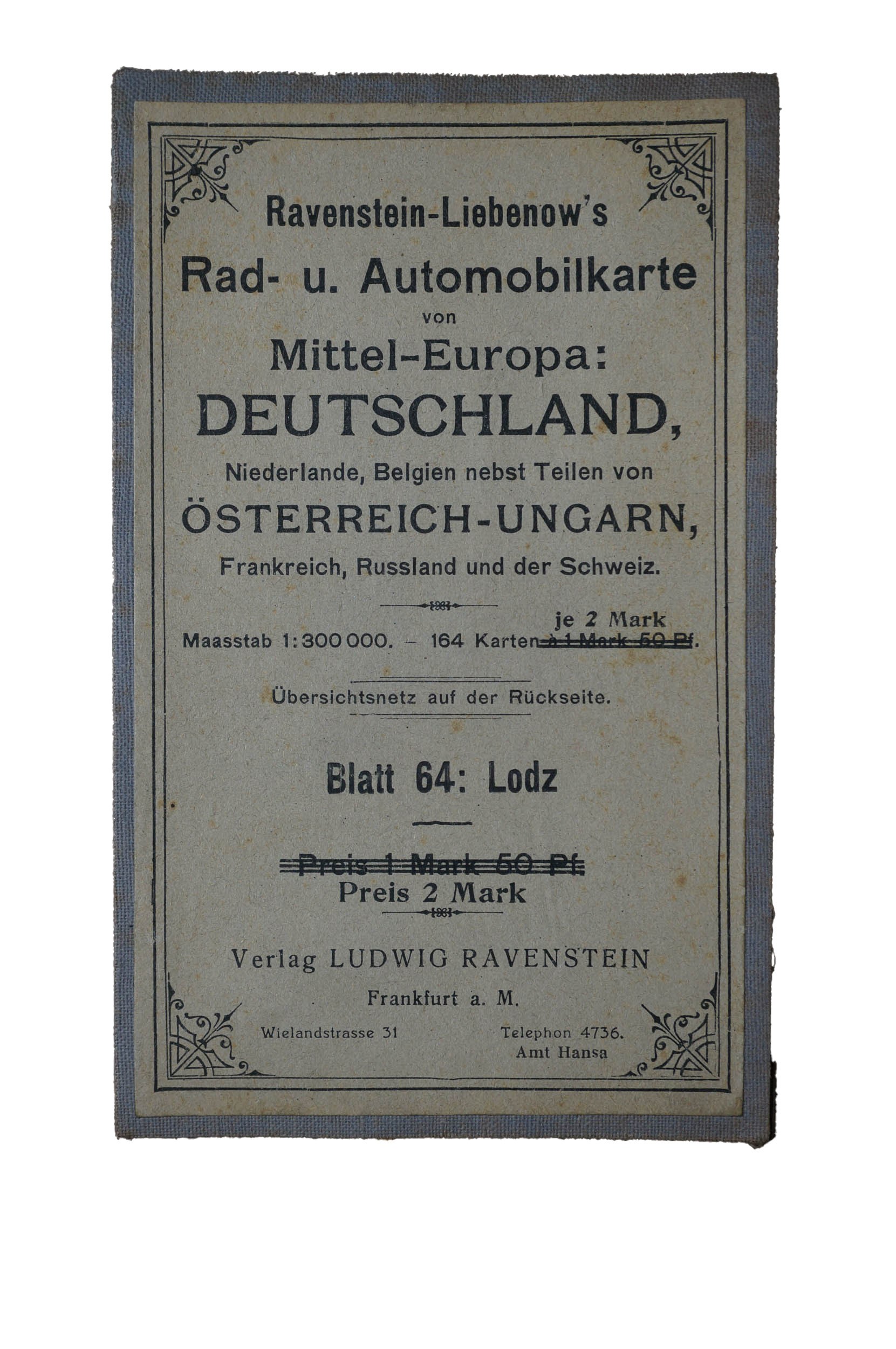 Lodz - Lodz , Ravenstein - Liebenow's Rad- und Automobilkarte von ...