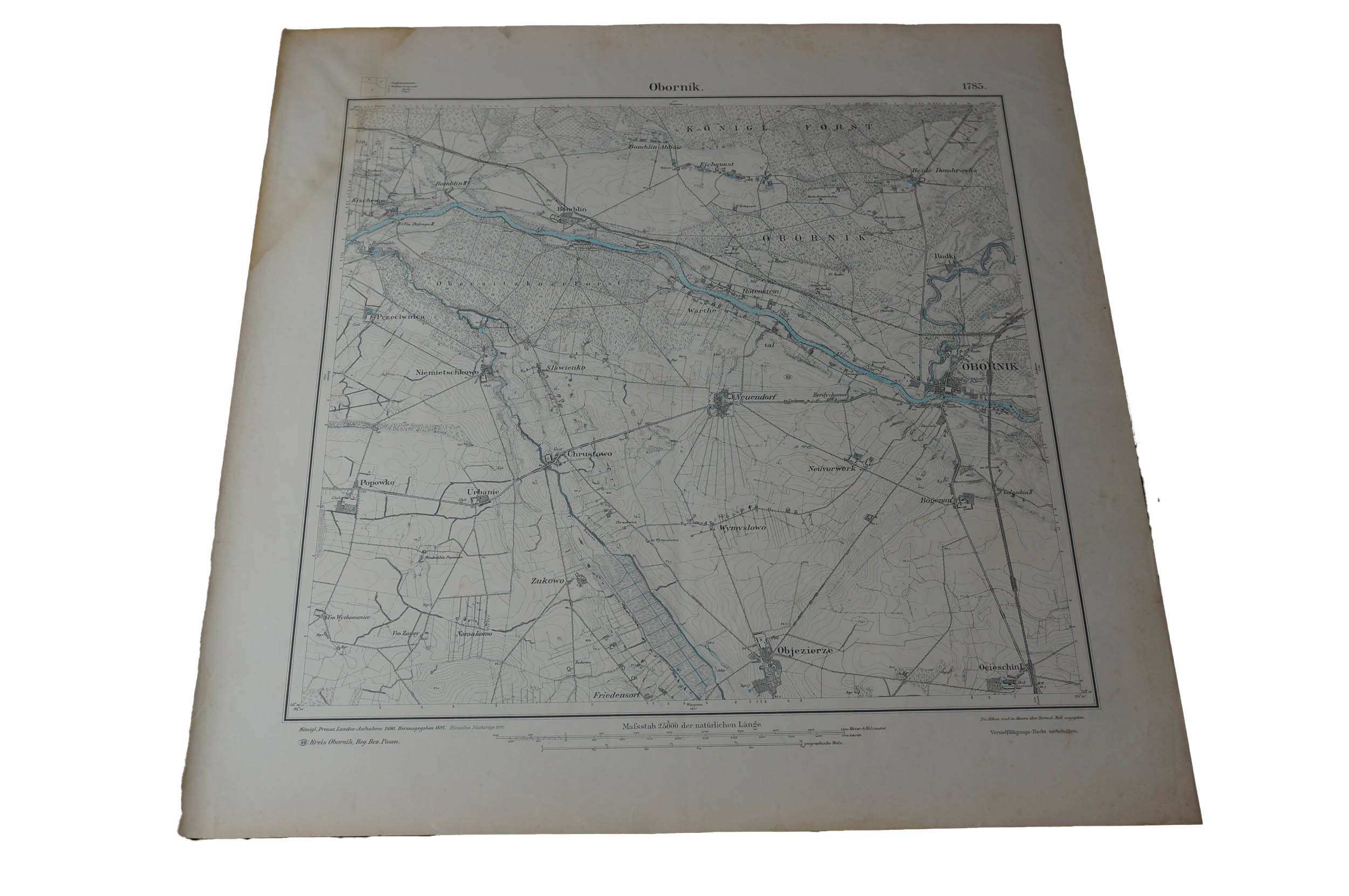 OBORNIKI WIELKOPOLSKIE - Oborniki , map, scale 1: 25,000, f. 56.5 x ...