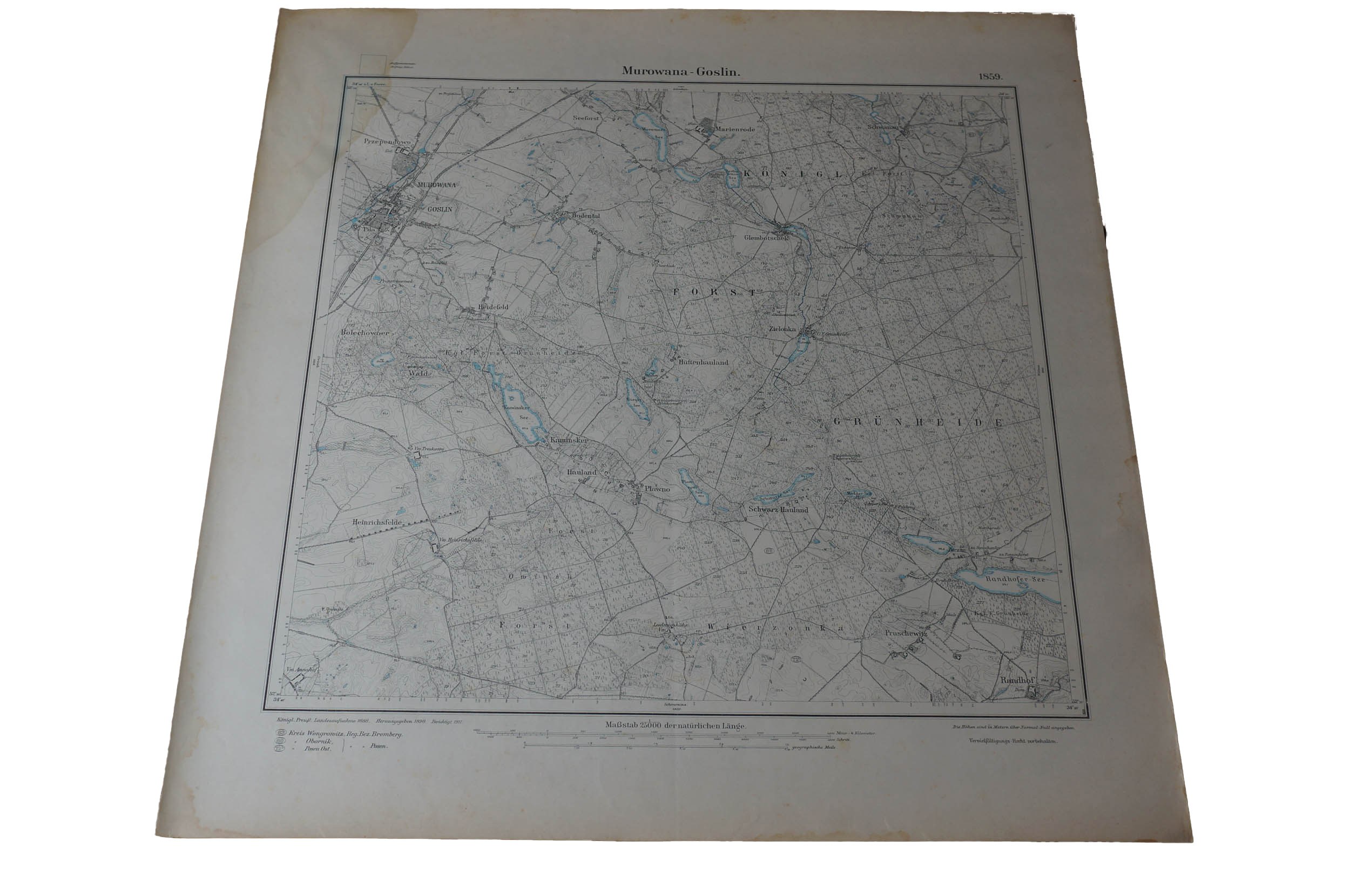 MUROWANA GOSLINA - Murowana Goslin , map, scale 1: 25,000, f. 56.5 x ...
