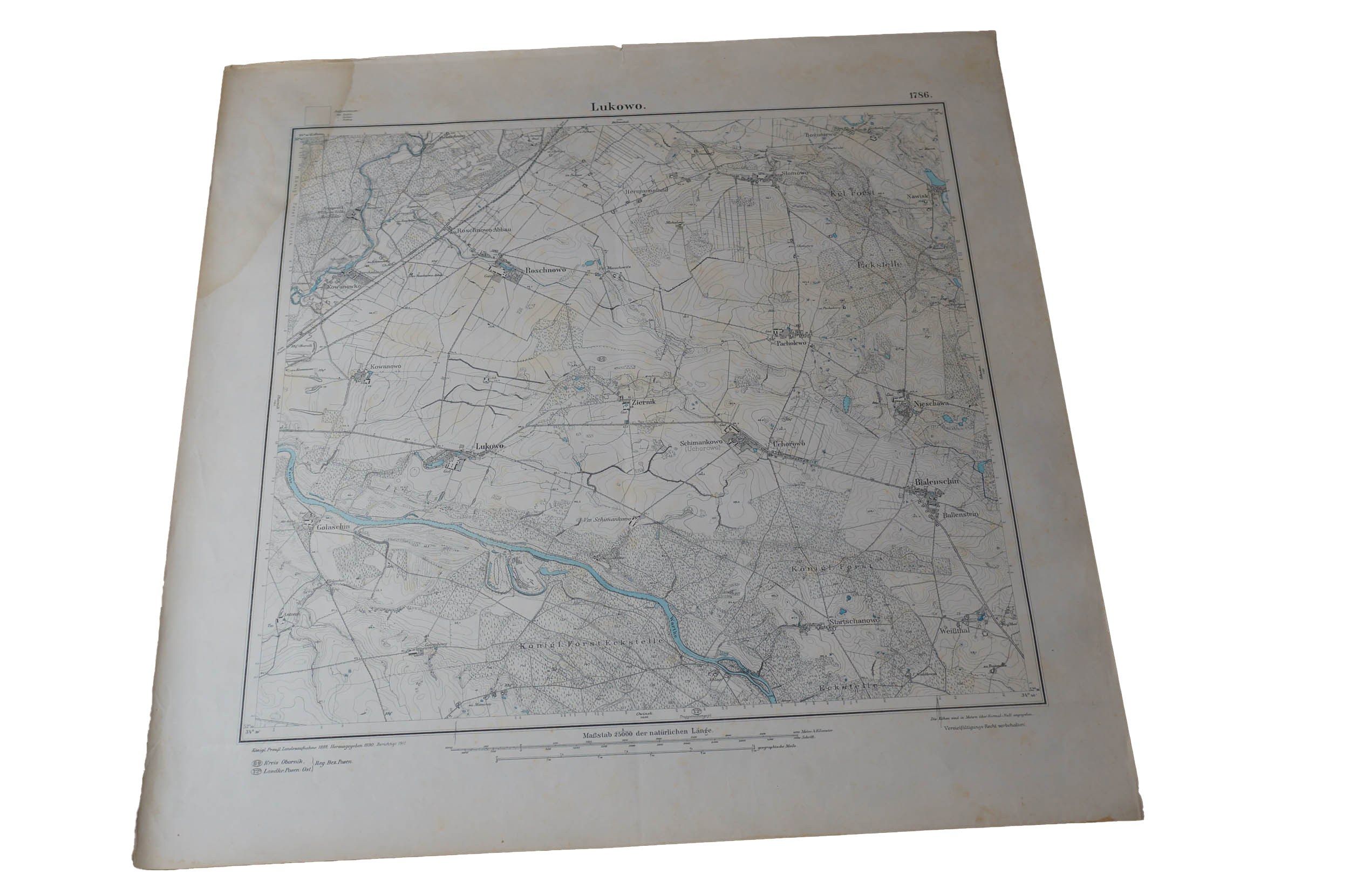 LUKOWO - Lukovo, map, scale 1: 25,000, f. 56.5 x 60cm, based on map of ...
