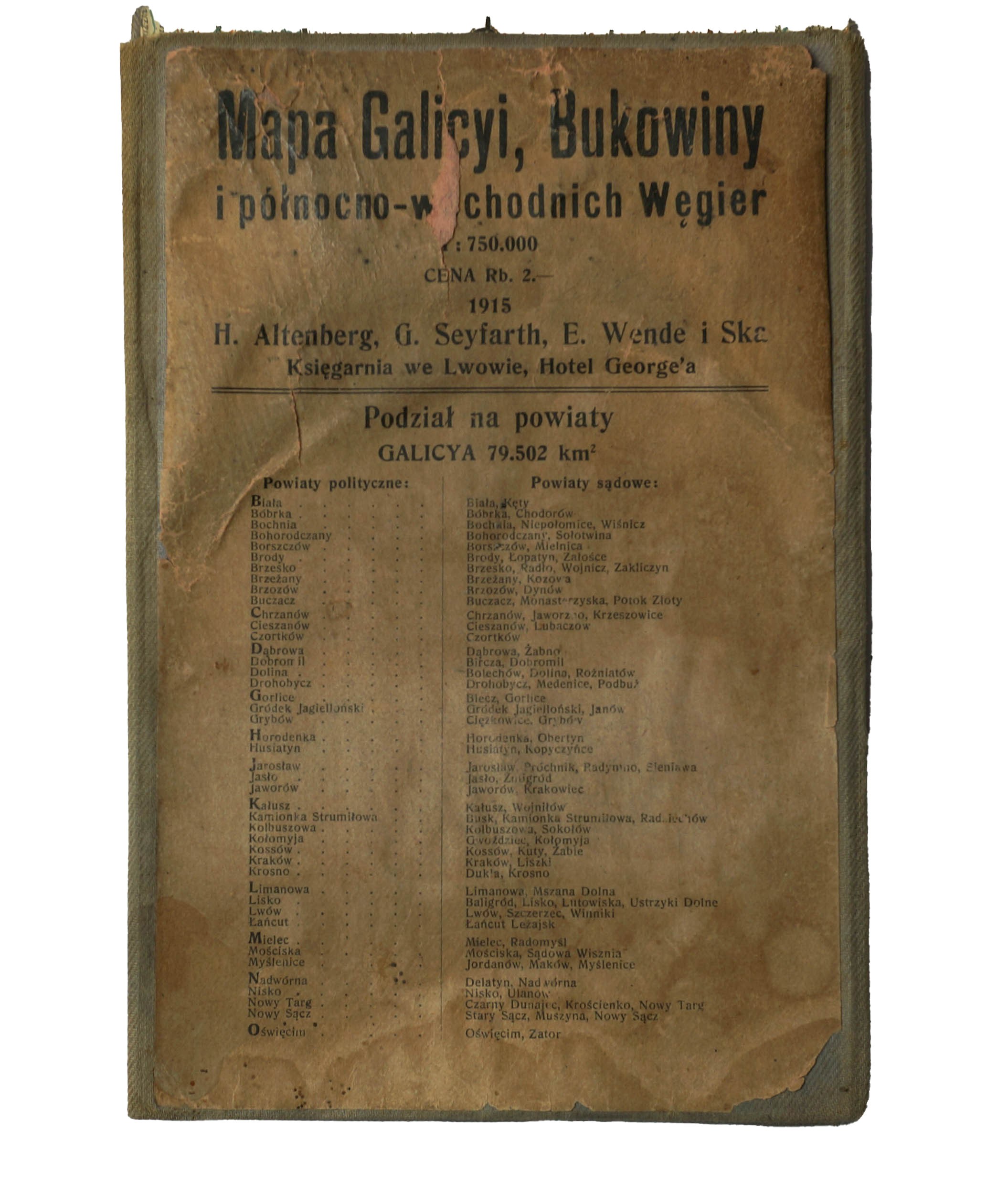 Map of Galicia , Bukovina and Northeastern Hungary , map on canvas ...