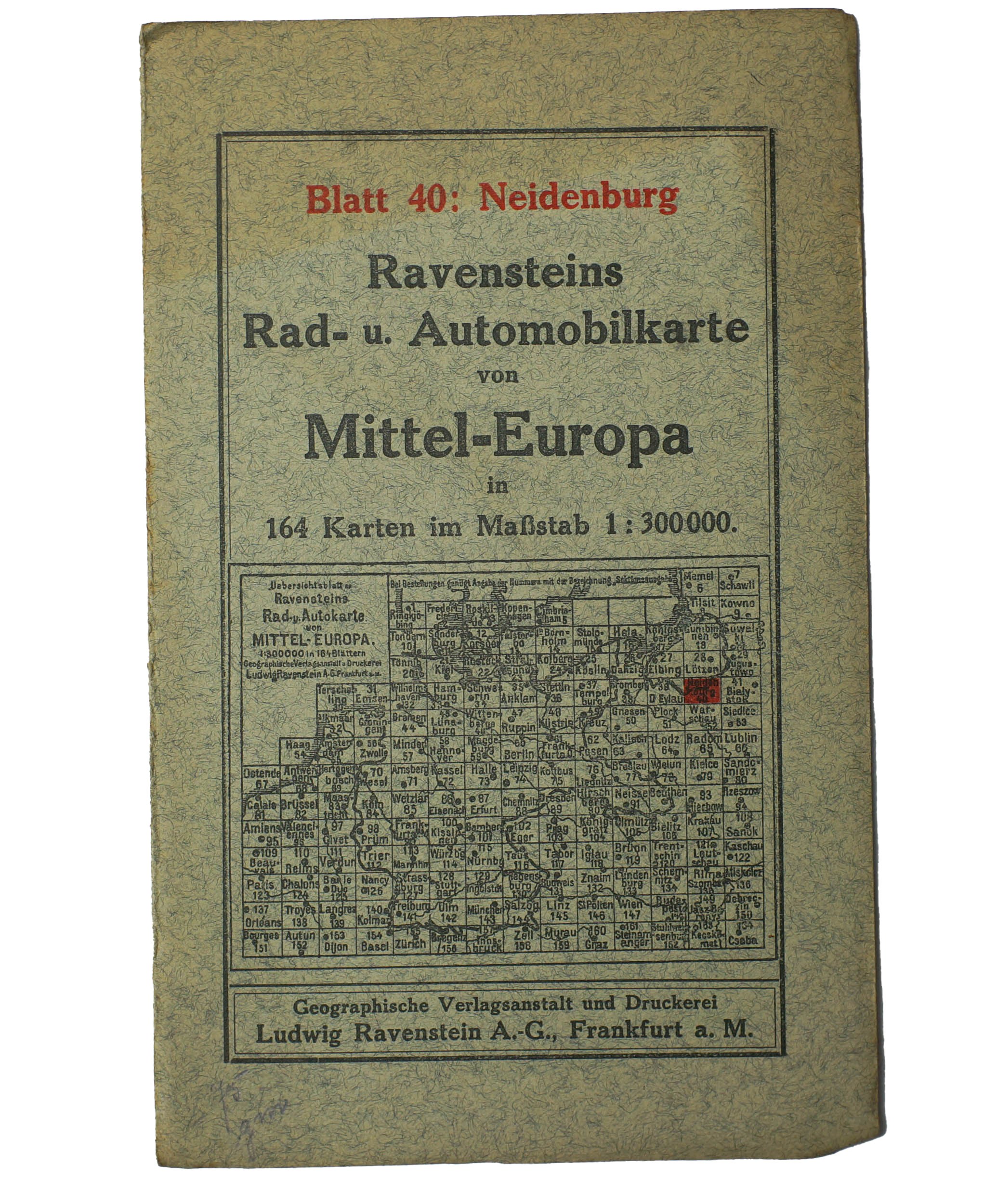 NIDZICA - Neidenburg , Ravensteins Rad- und Automobilkarte von Mittel ...