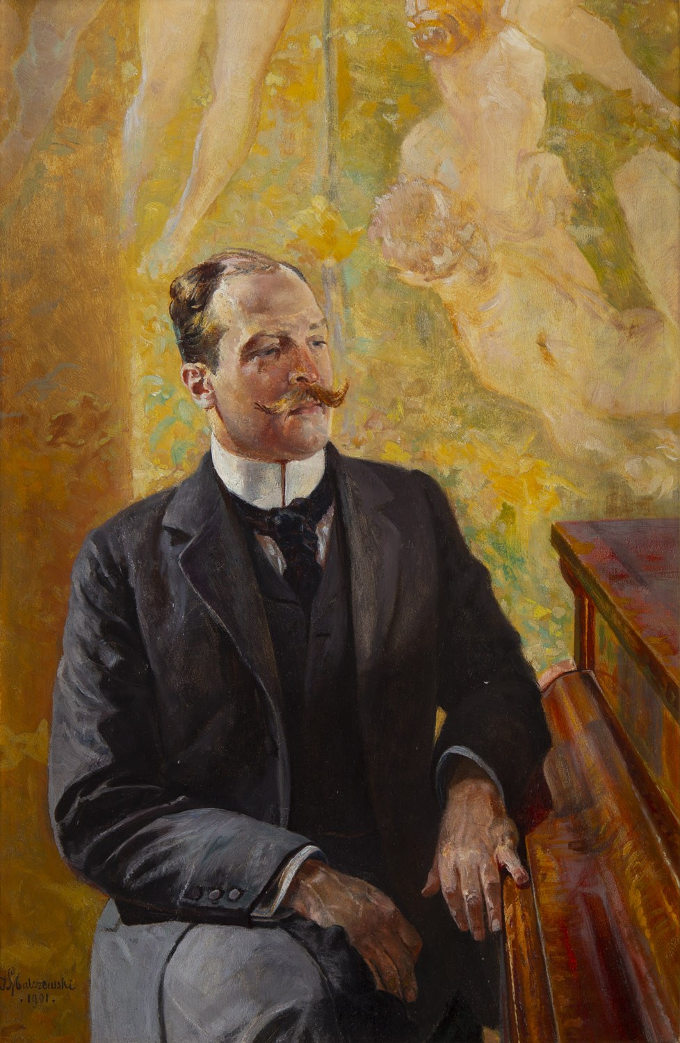 Jacek Malczewski (1854 Radom - 1929 Kraków), Portret mężczyzny przy ...