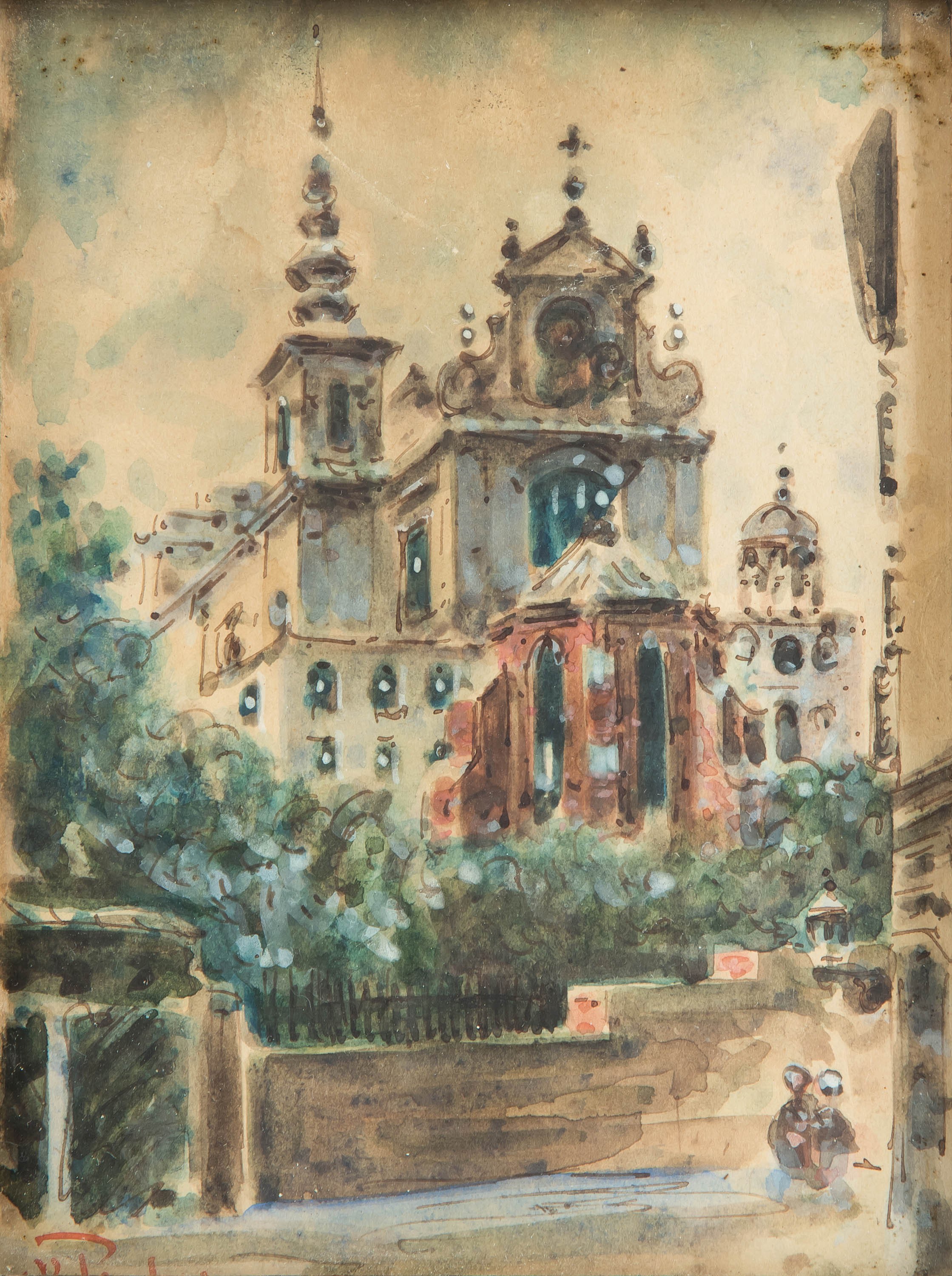 Marian Puchalski (1912-1970), View of St. Anne's Church in Warsaw ...