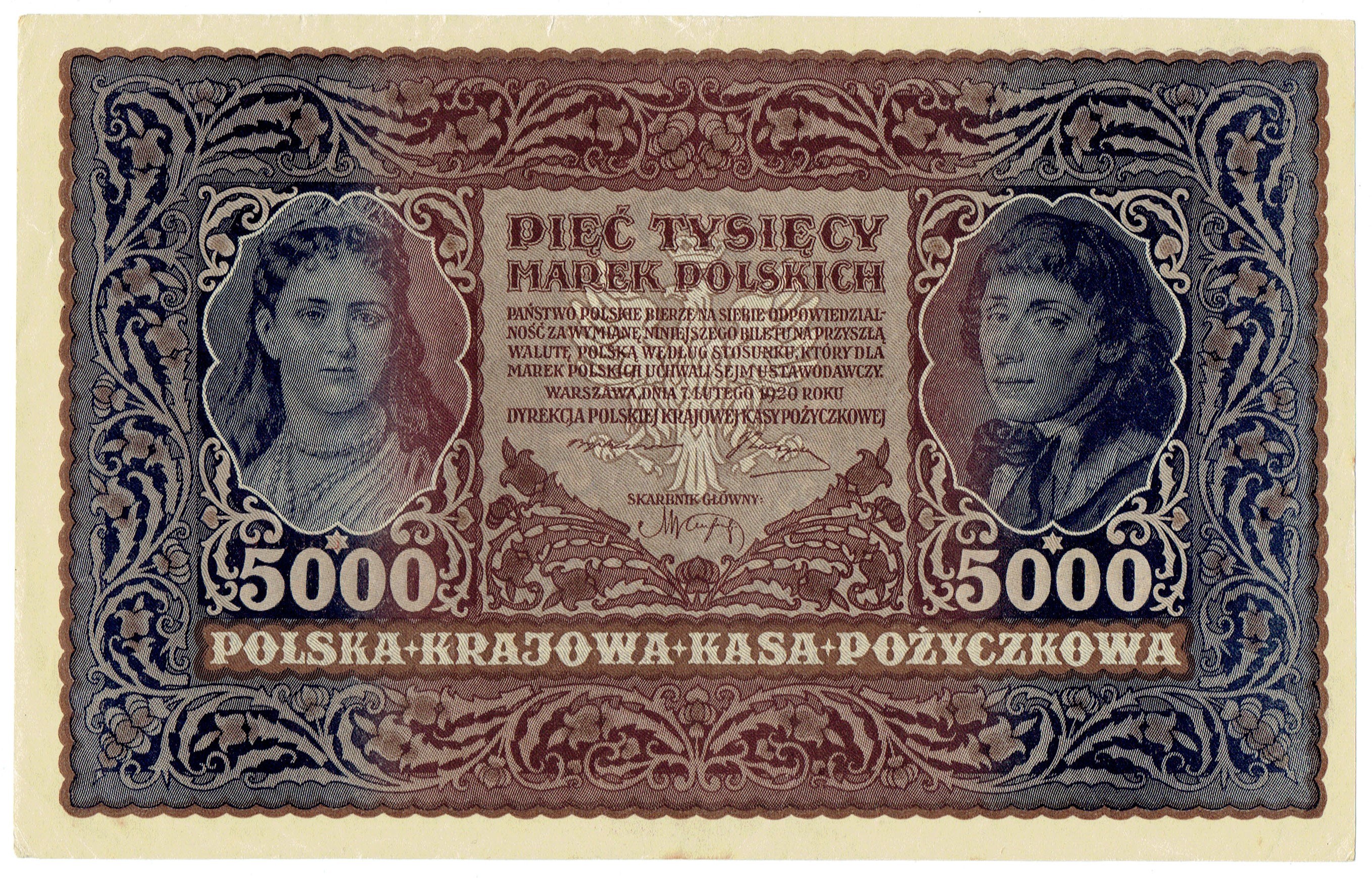 II RP, 5000 marek polskich 1920 III SERJA H - Aukcja internetowa ...