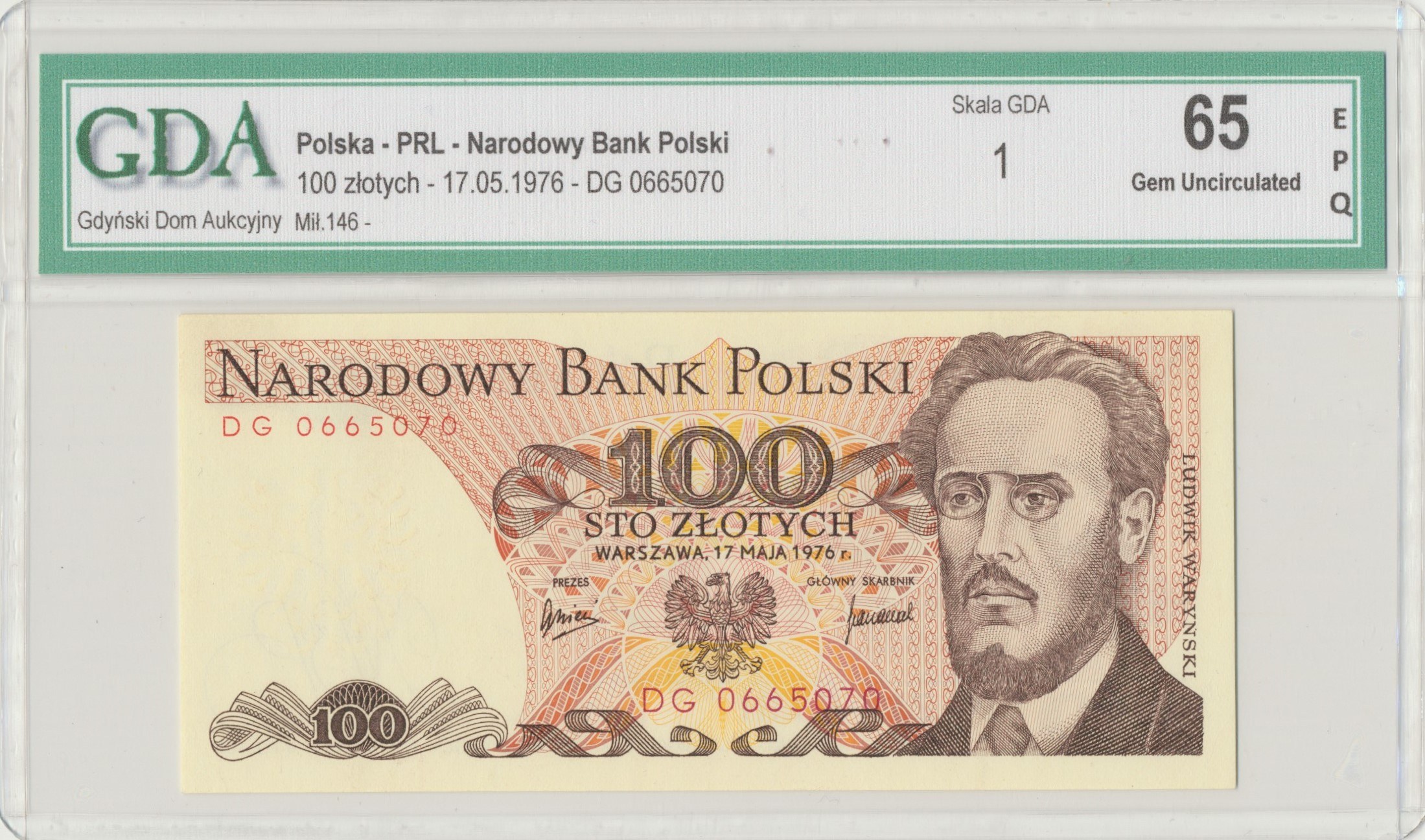 PRL, 100 złotych 1976 DG - GDA 65EPQ - Aukcja internetowa / Licytacja ...