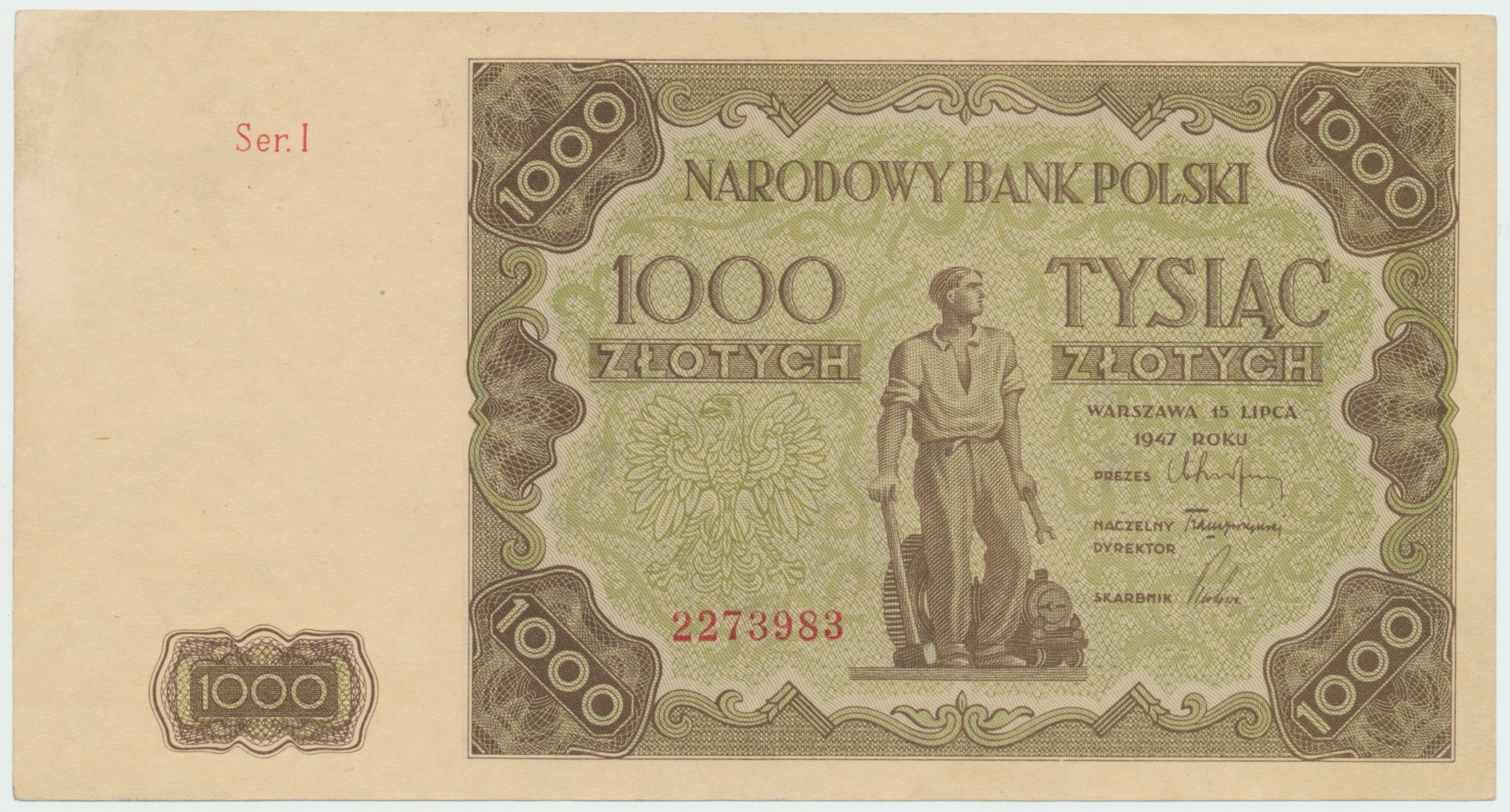 PRL, 1000 złotych 1947 I - Aukcja internetowa / Licytacja online - Cena ...