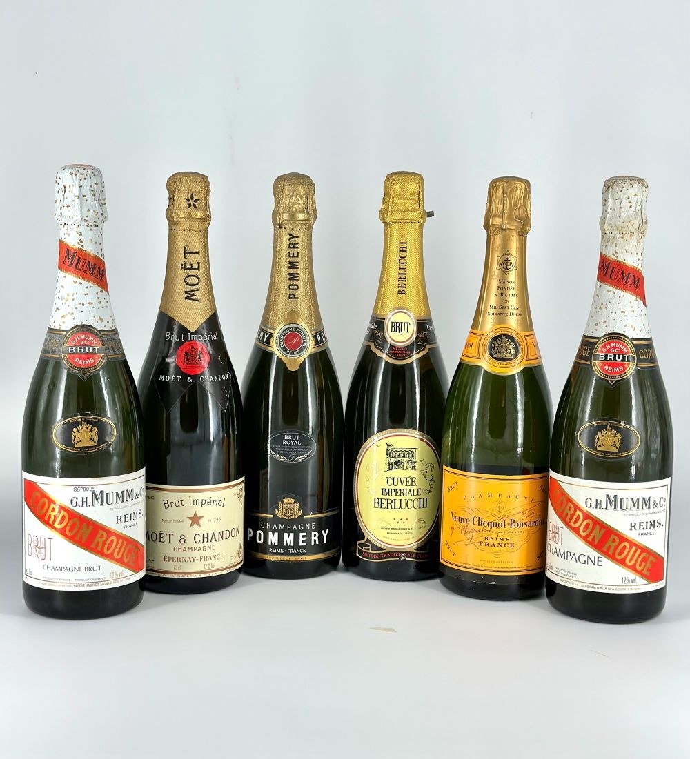 Pommery Brut Royale, Cordon Rouge Munn, Moët and Chandon Brut Imperial ...
