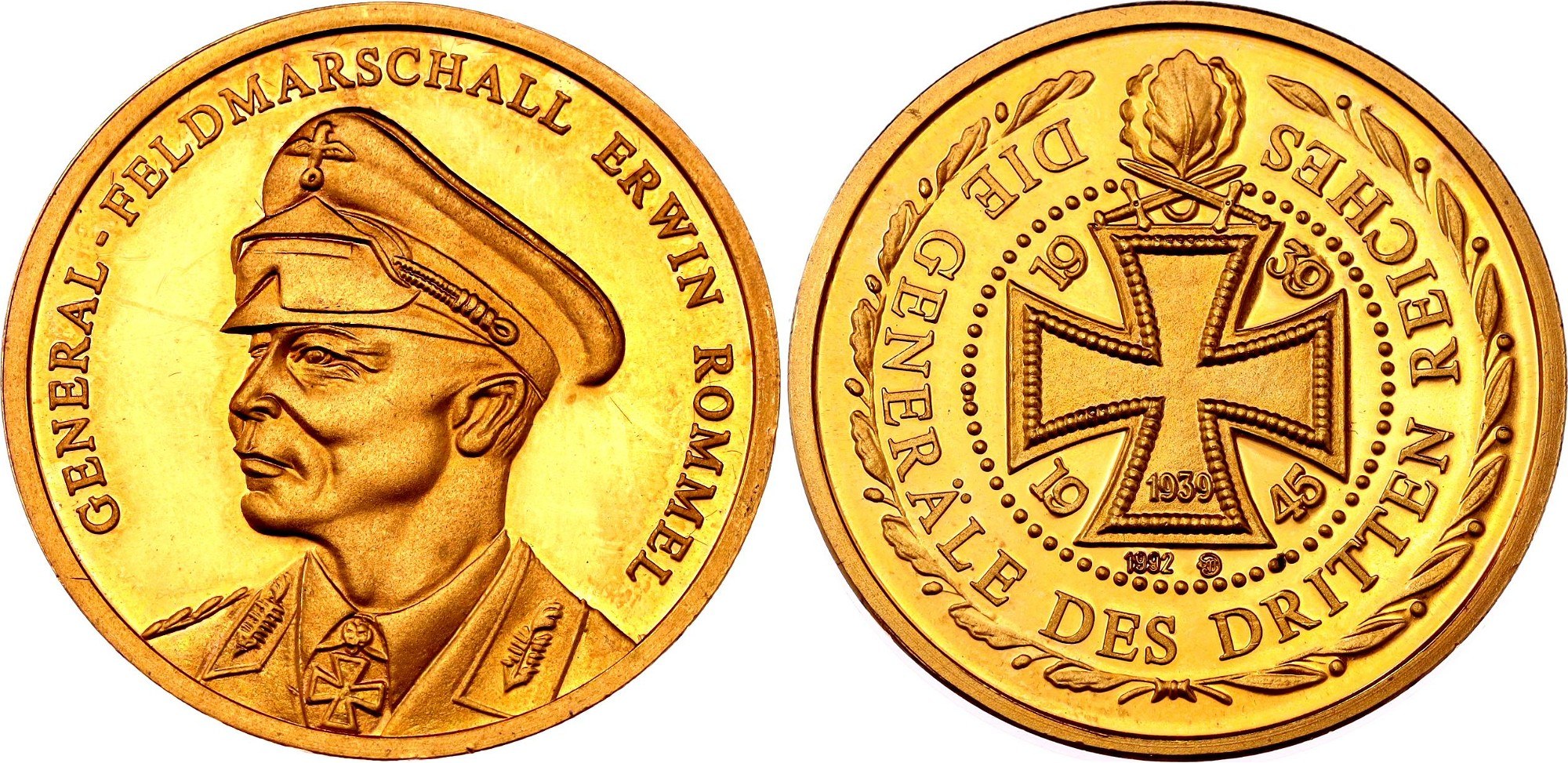 Germany - FRG Bronze Medal "General-Feldmarschall Erwin Rommel" 1992 ...