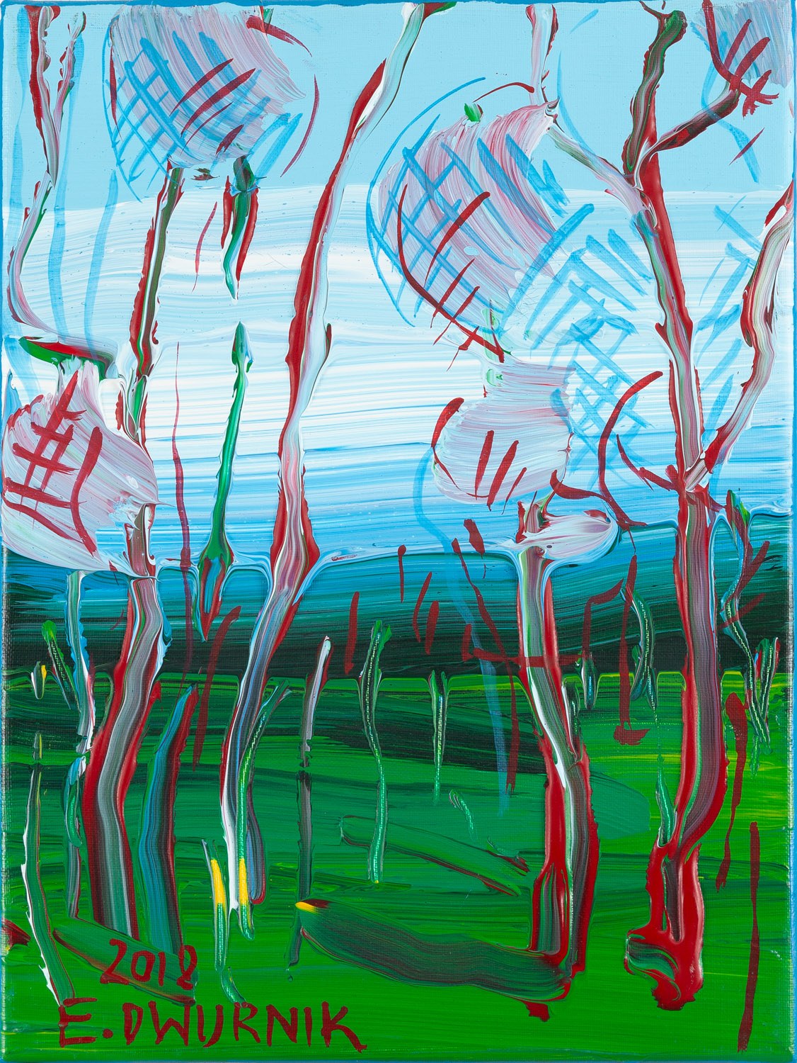 Edward Dwurnik (1943 Radzymin - 2018 Warszawa), "Sosny" z cyklu "XXIII", 2018 - Aukcja ...