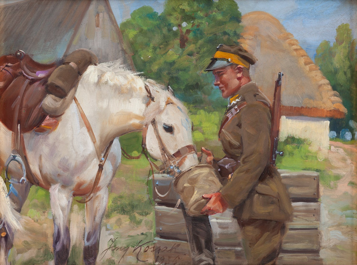 Jerzy Kossak (1886 Kraków - 1955 Kraków), Odpoczynek przy studni, 1936 ...