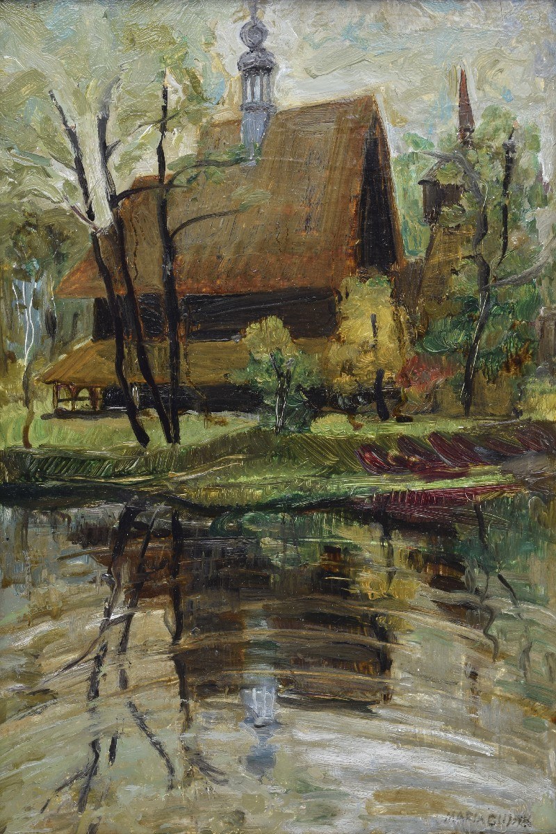 Maria LECHOWSKA-BUJAK (1930-2018), Kościółek - Aukcja internetowa ...