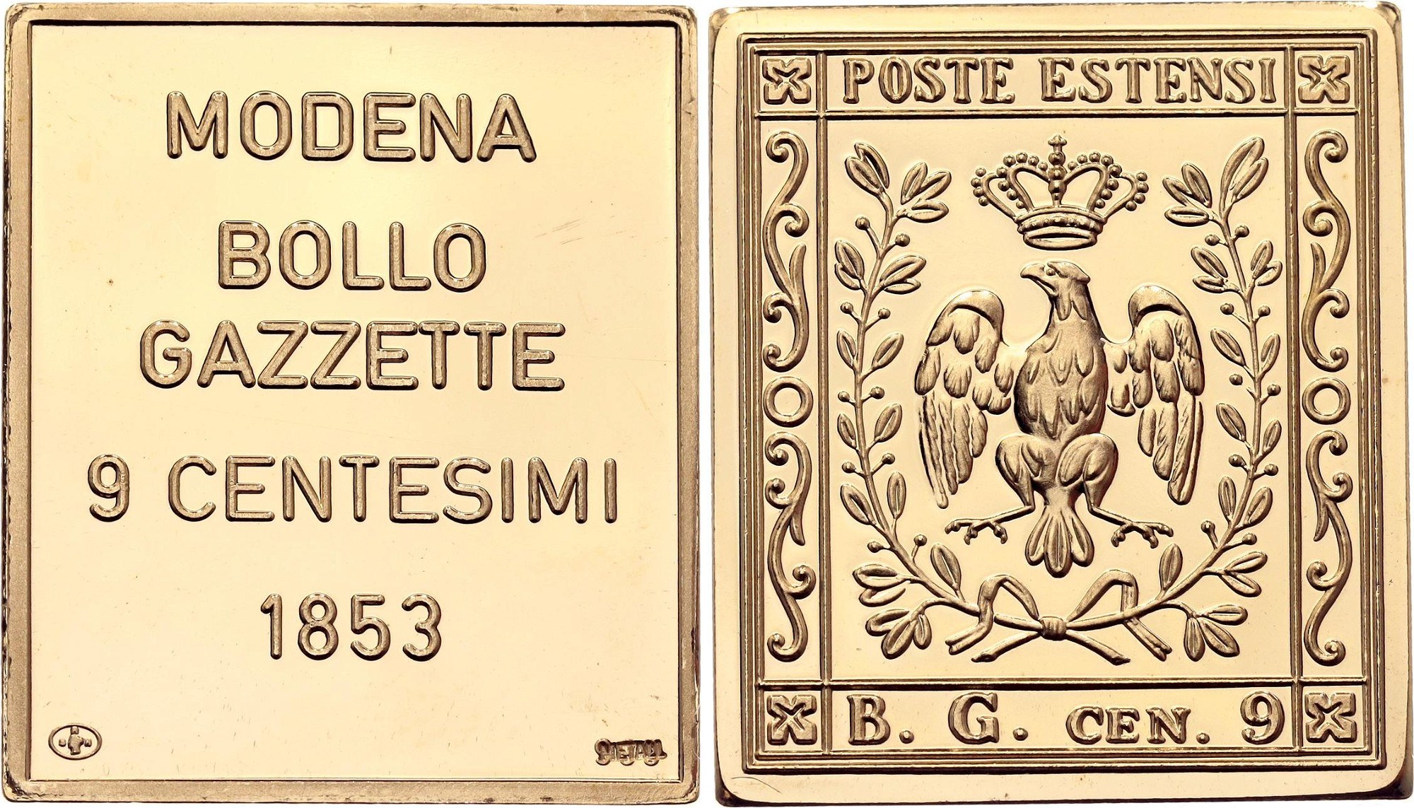 Italian States Modena Postage Stamp "9 Centesimi 1853" 21st Century (ND ...