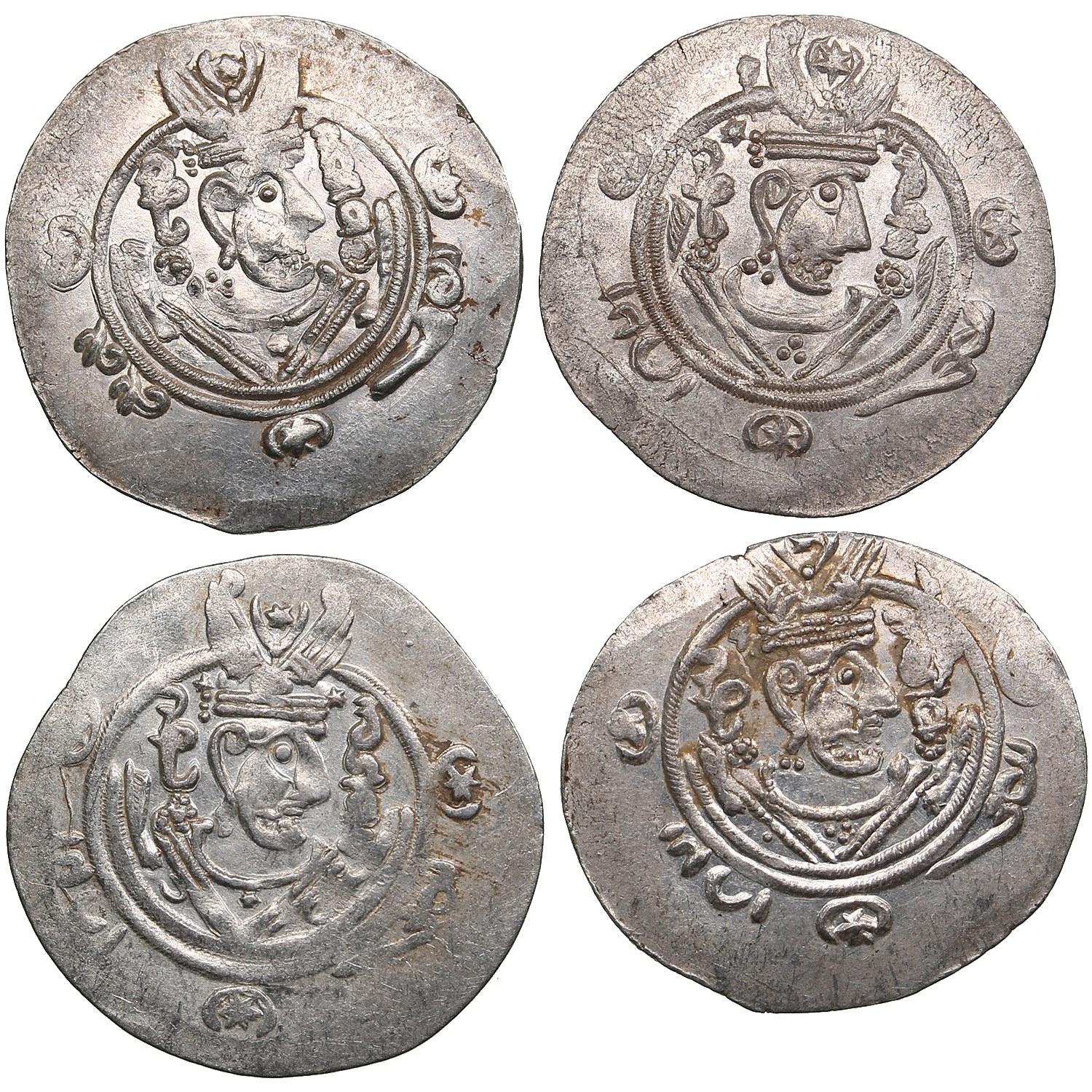 Arab-Sassanian, Tabaristan AR Hemidrachm - Anonymous “APZWT” (“Afzut”) type (AD 780-793) (4 ...