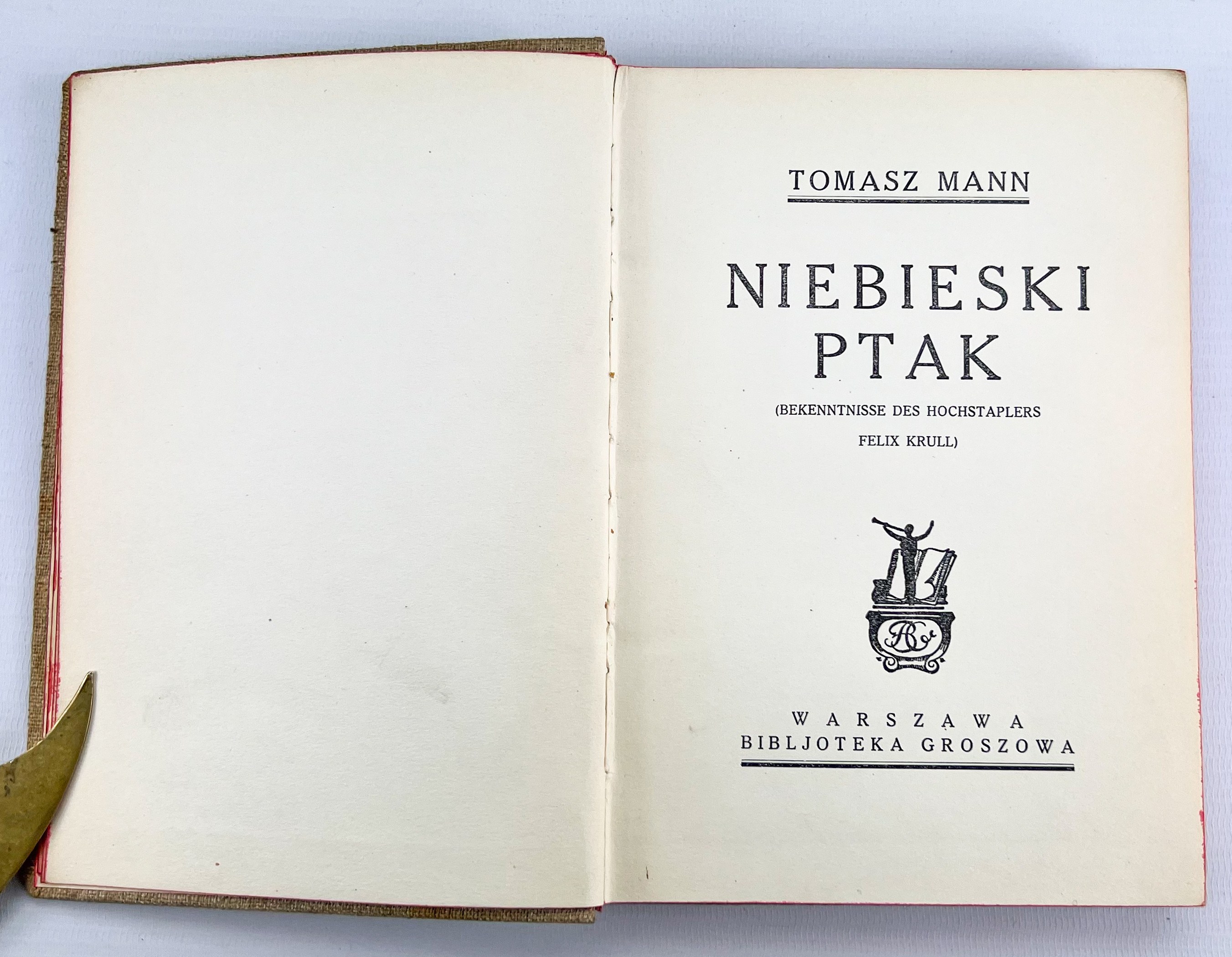 MANN Tomasz - Niebieski Ptak - Warszawa 1929 - Aukcja internetowa ...
