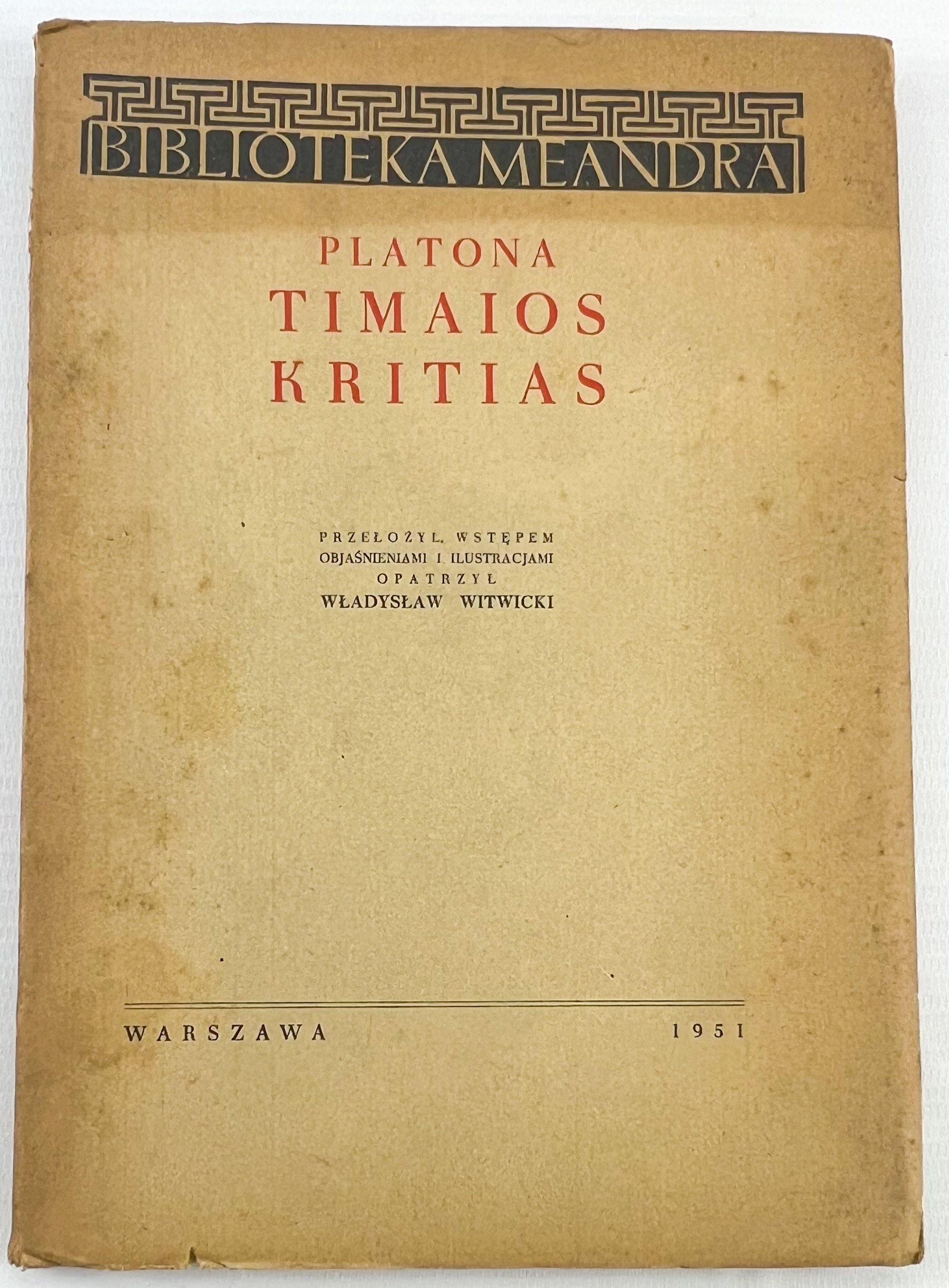 PLATON - Timaios Kritias - Warszawa 1951 - Aukcja internetowa ...