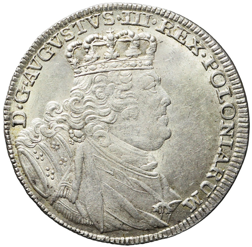 August III Sas, Ort 1755, Lipsk, rzadki typ popiersia, piękny - Aukcja ...