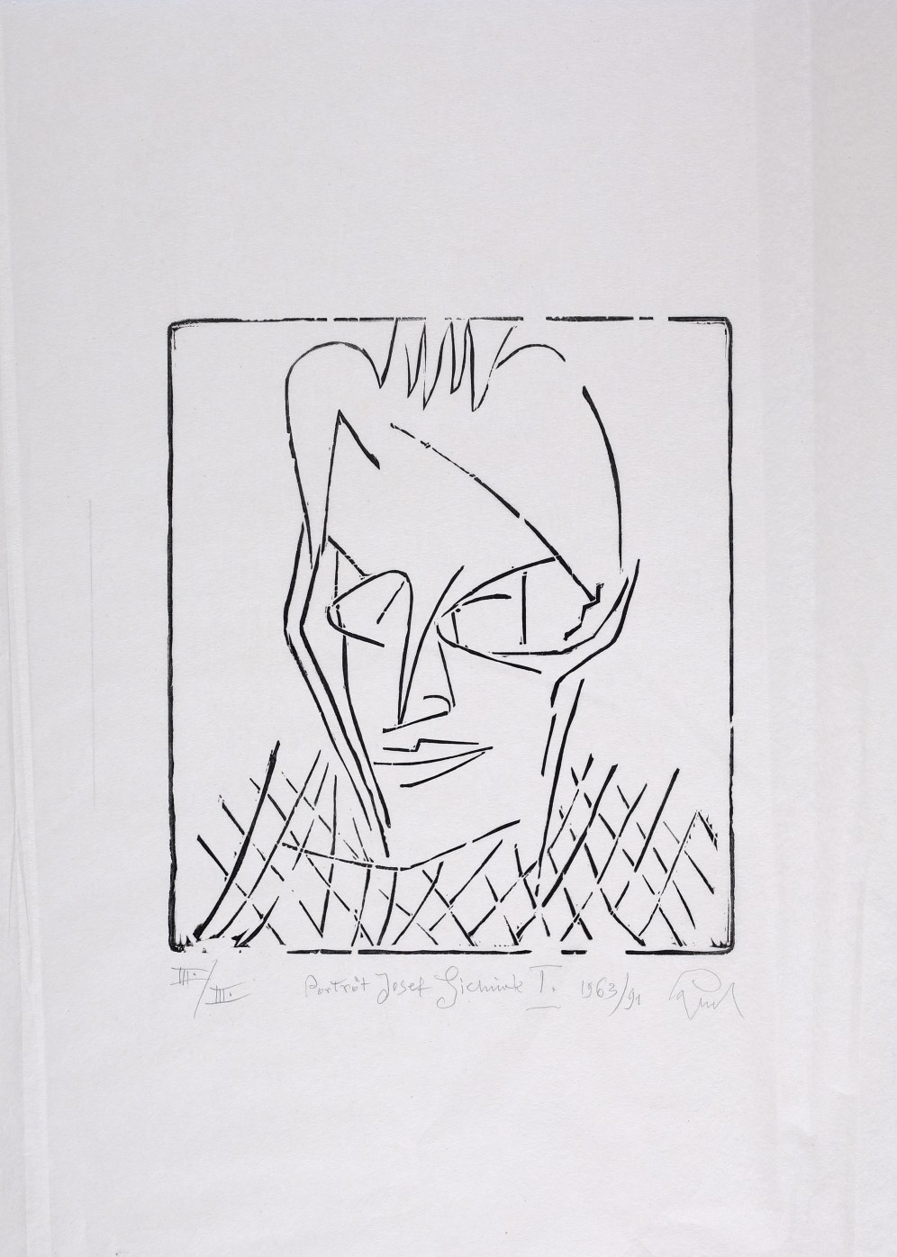 Jerzy Panek (1918-2001), Portret Józefa Gielniaka I, 1963 - Aukcja internetowa / Licytacja ...