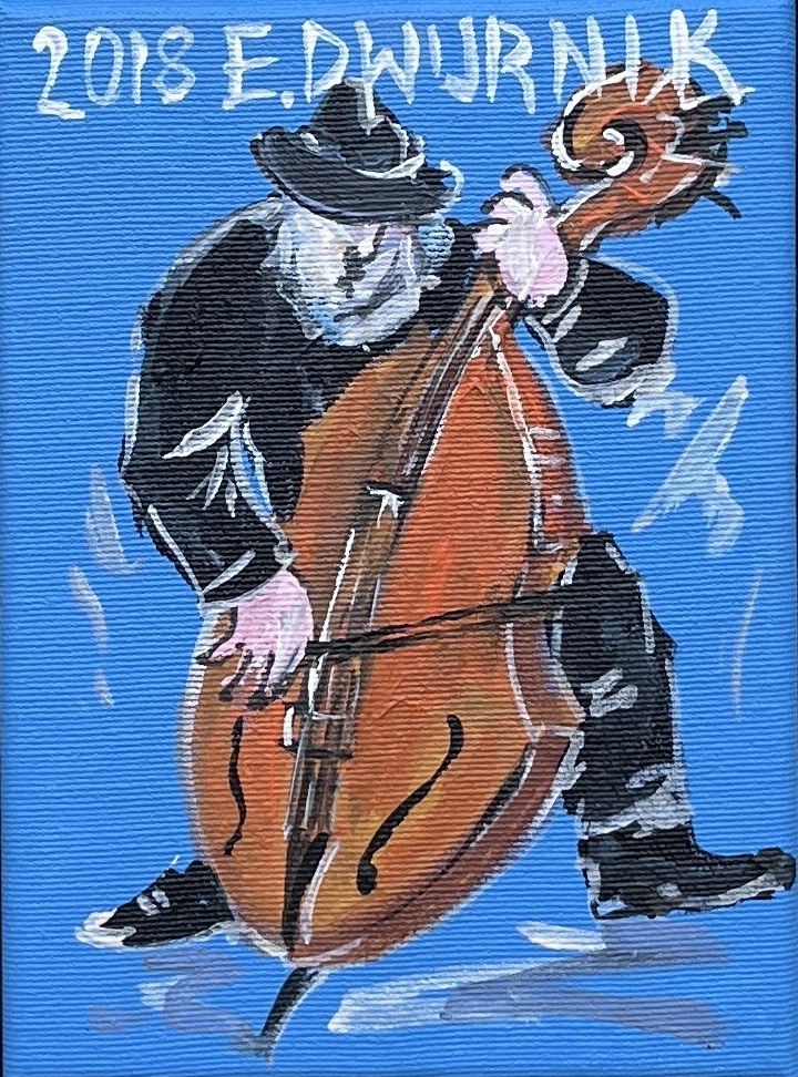 Edward Dwurnik ( 1943 - 2018 ), Kontrabasista, 2018 - Aukcja internetowa / Licytacja online ...