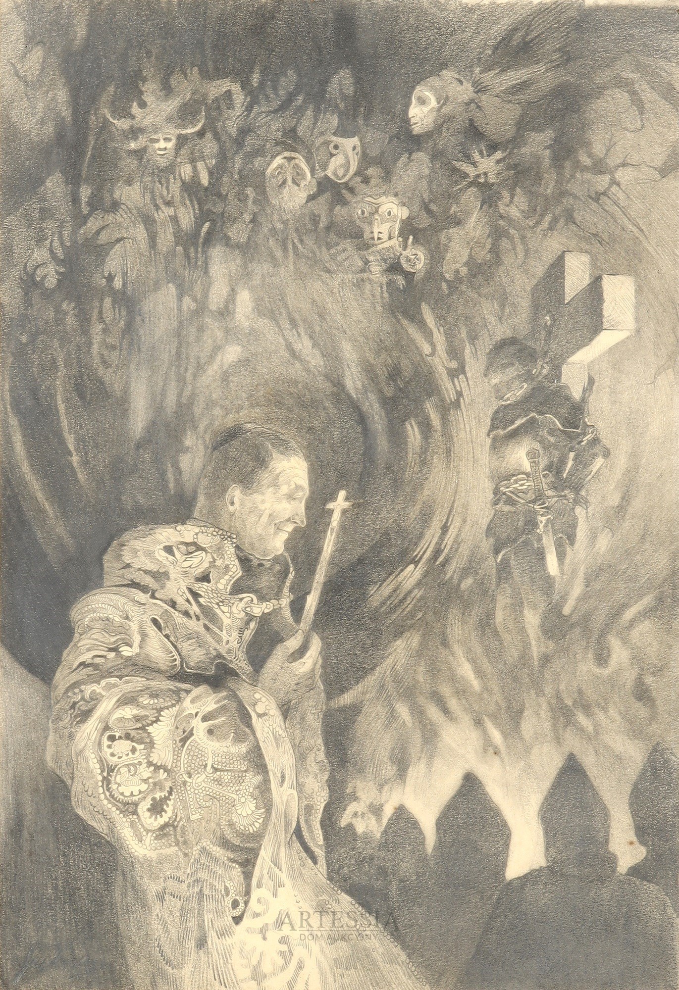 Kazimierz Sichulski (1879-1942) ?, Patron - Aukcja internetowa ...