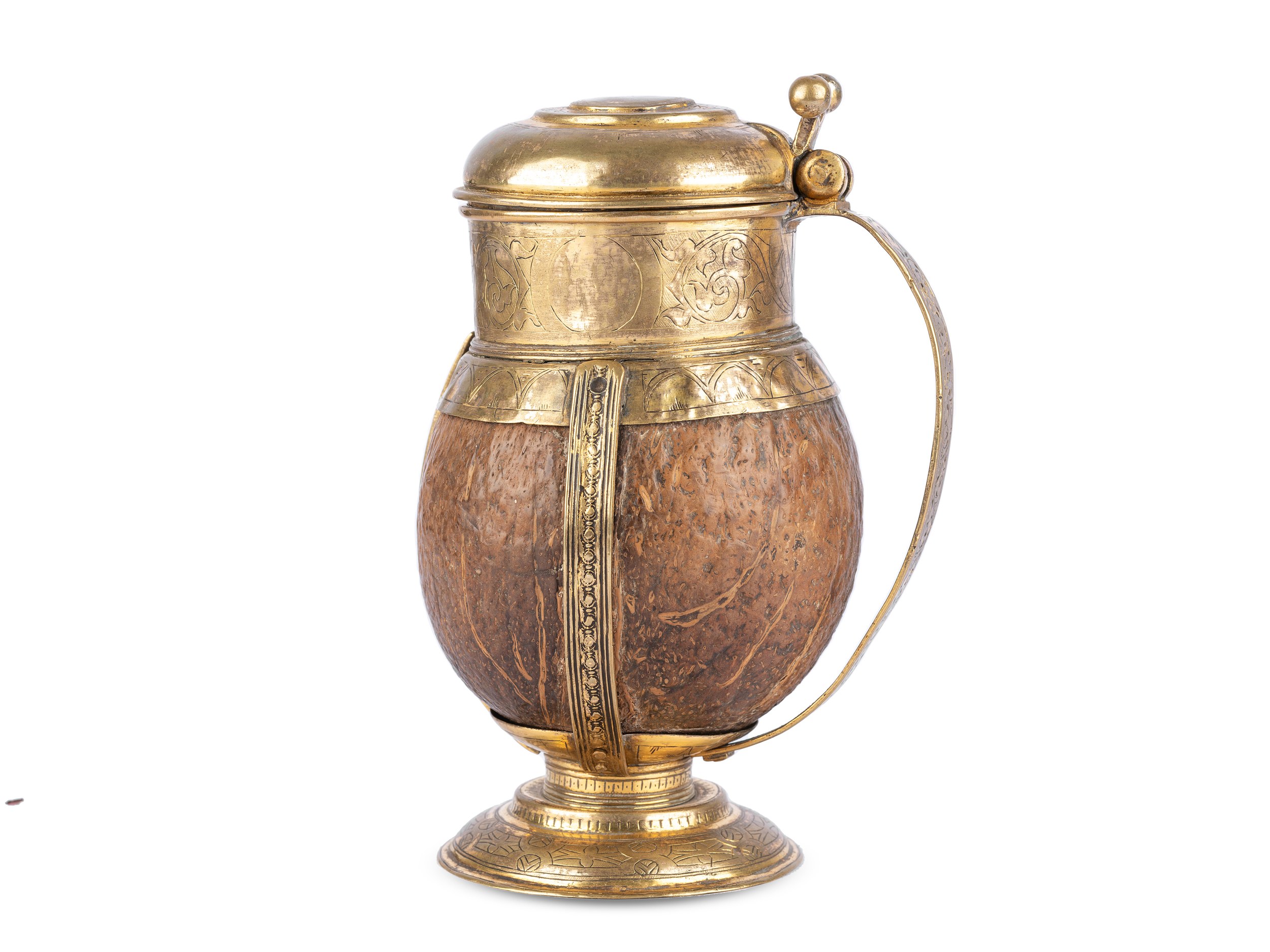 Coconut hull, End of 16th/beginning of 17th century, Brass gold-plated ...