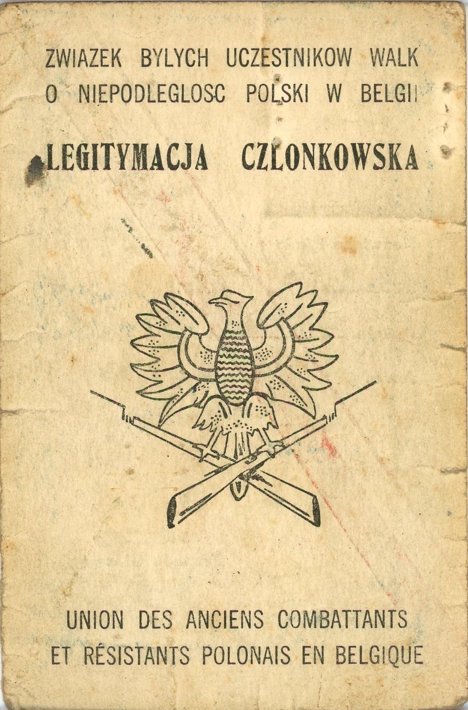 Związek Byłych Uczestników Walk o Niepodległośc Polski w Belgii - Legitymacja członkowska, ok ...