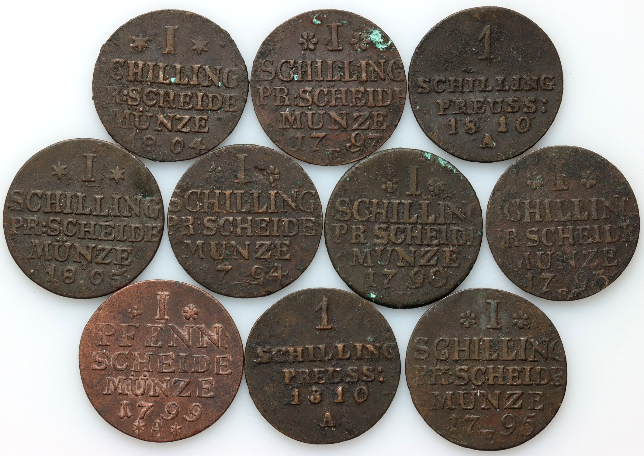 Germany, Prussia, Frederick William II, set of coins from 1790-1810 (10 ...