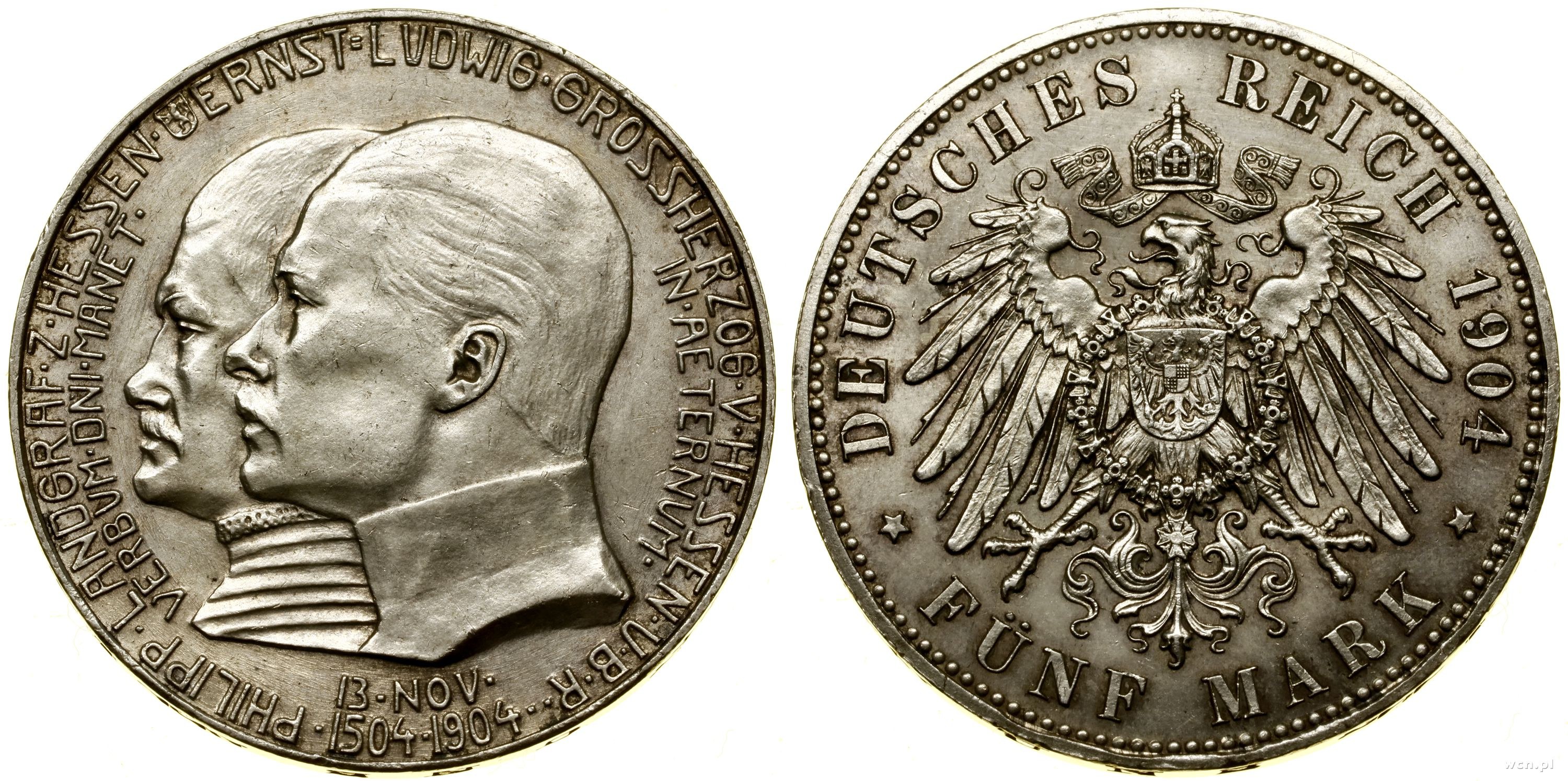 Niemcy, 5 marek, 1904, Berlin - Aukcja internetowa / Licytacja online - Cena - OneBid