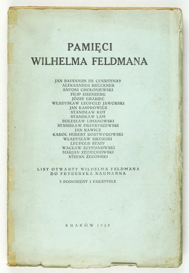 [FELDMAN Wilhelm]. Pamięci Wilhelma Feldmana. [...] 3 podobizny i ...
