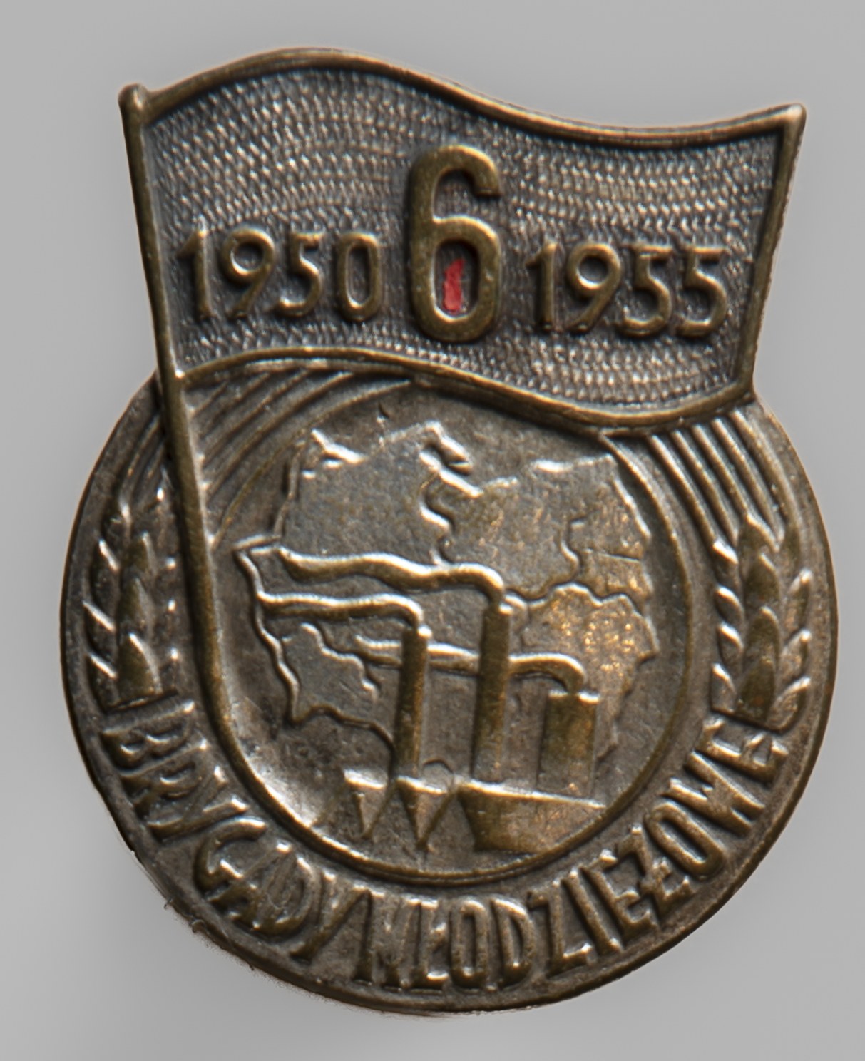 Odznaka Plan 6 letni. "1950 6 1955 BRYGADY MŁODZIEŻOWE" - Aukcja internetowa / Licytacja online ...