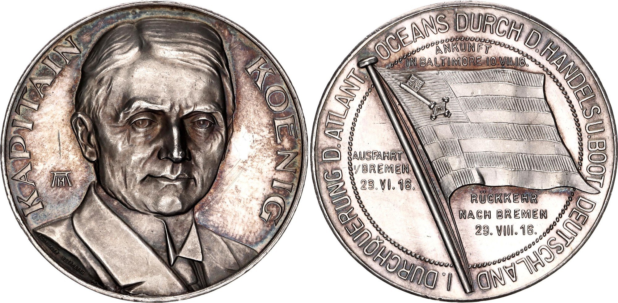 Germany - Weimar Republic Silver Medal "In memory of the Submarine ...