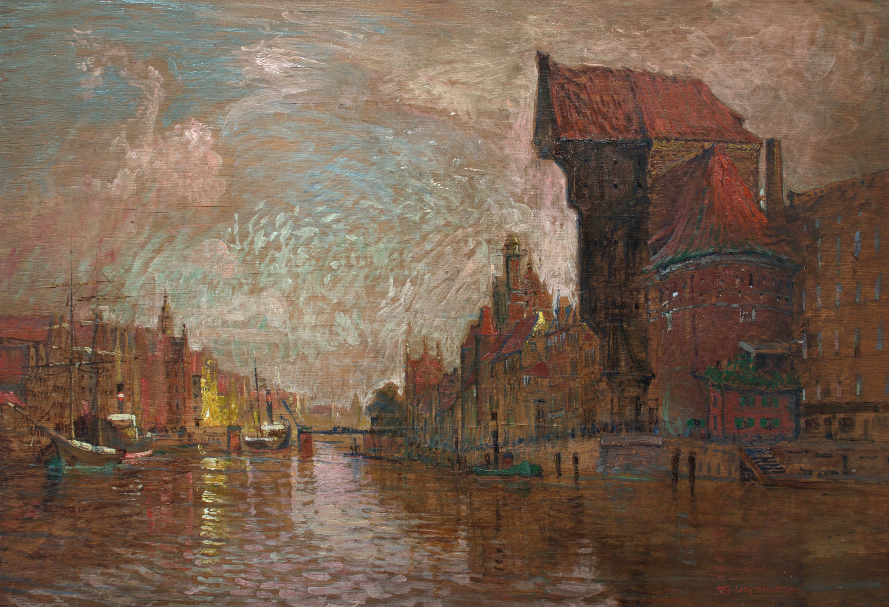 Theodor Urtnowski (1881 Toruń - 1963 Akwizgran), Nad Motławą - Aukcja ...