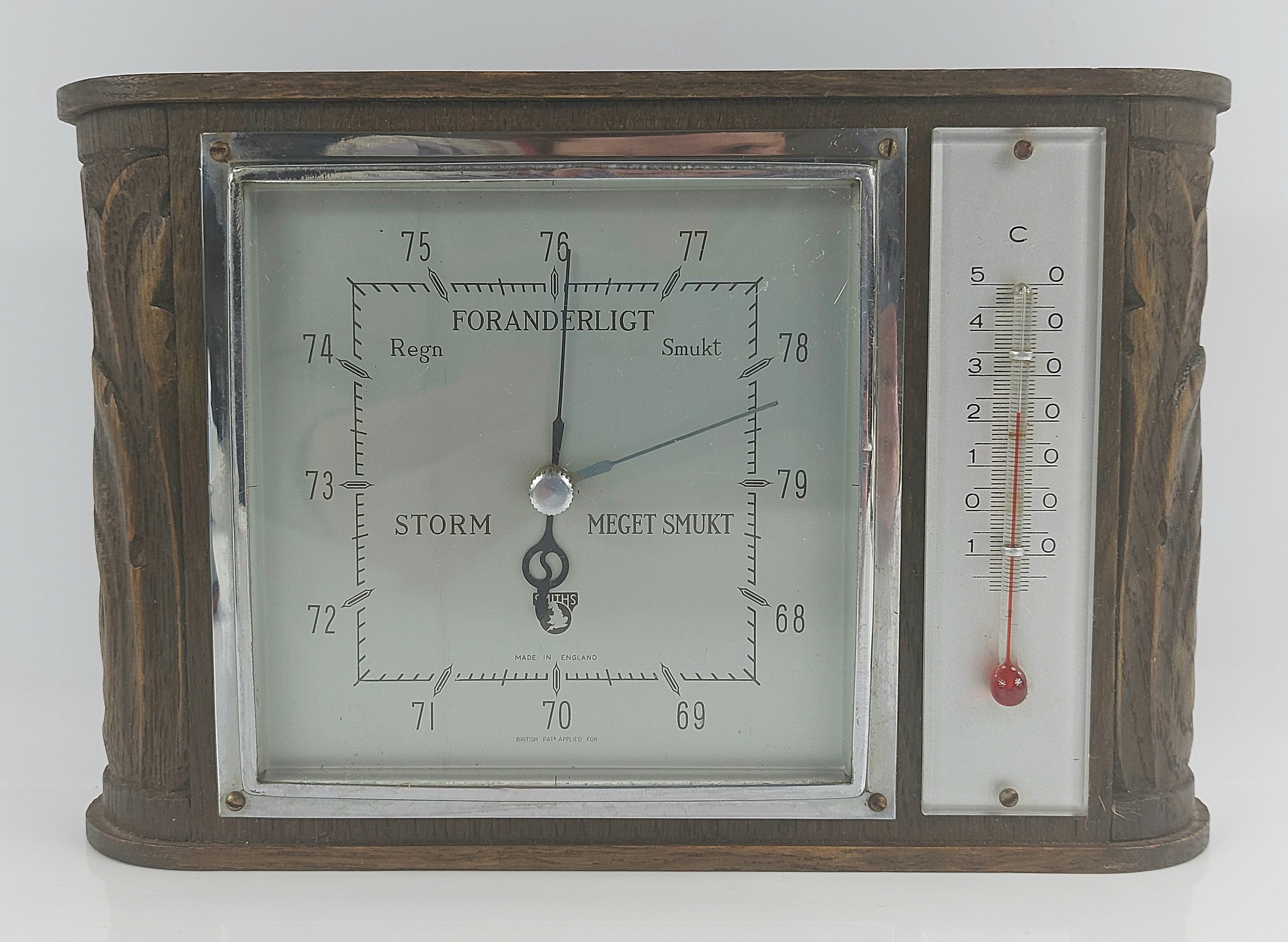 Barometer in carved wooden frame, Smiths, England - Online auction ...